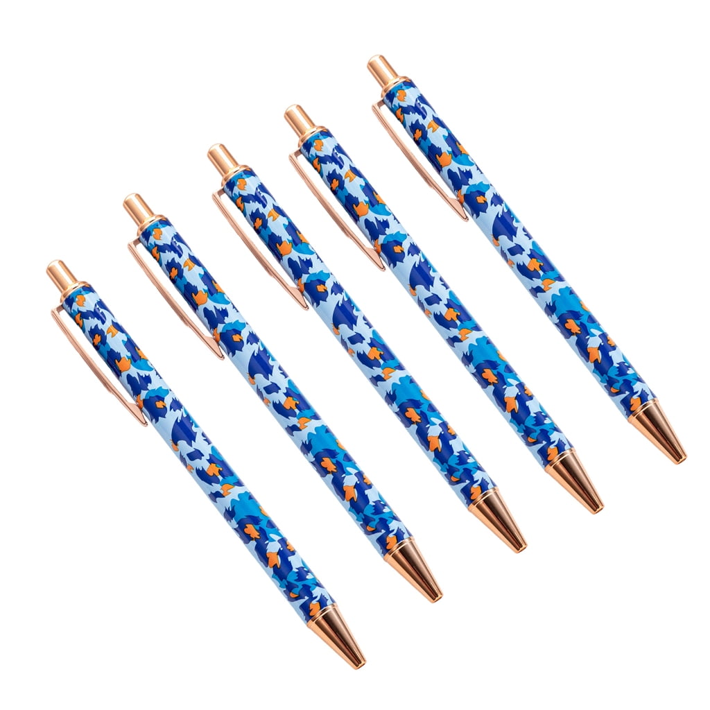 ZPAQI 5Pcs Retractable Ballpoint Pen with Pen Clip, Leopard Print ...