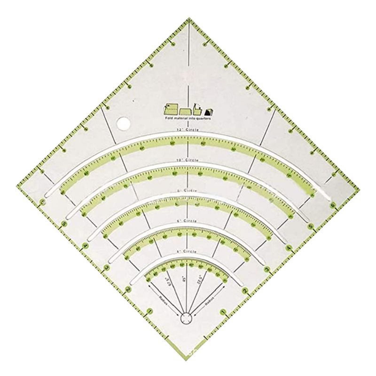 ZPAQI Acrylic Quilting Ruler 8x8 Inches DIY Arcs & Fan Quilt Circle ...