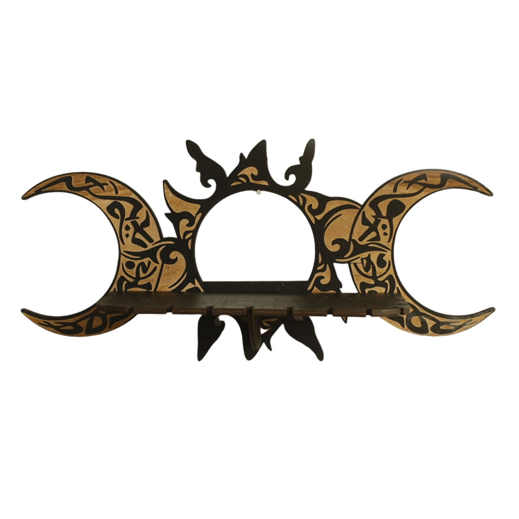 ZPAQI Bohemian Crystal Shelf Sun and Moon Crystal Display Wall Mounted ...