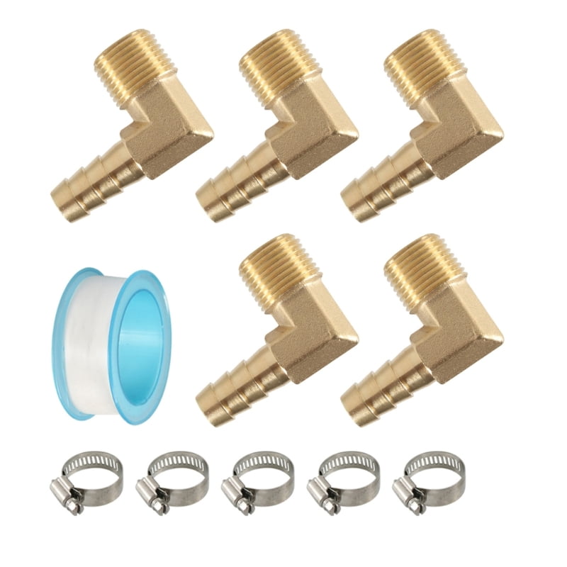 ZPAQI Brass Barb Hoses Fitting with Clamps Splicer Fitting Fuels/Water ...