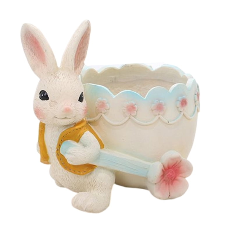 ZPAQI Cartoon Rabbit Flower Pots Decors Rabbit Plant Pots Office Desk ...