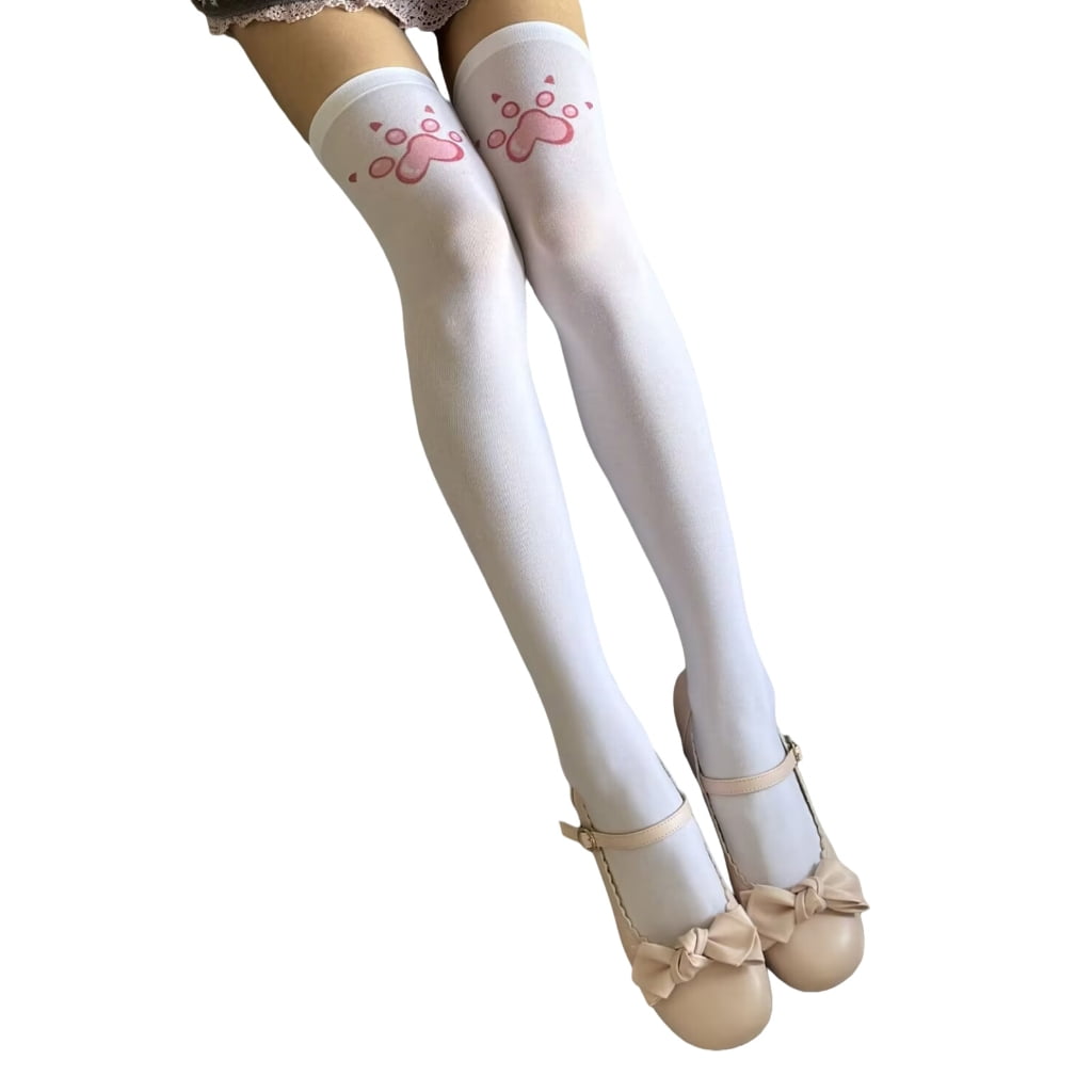 ZPAQI Cats Claw Print Stockings Women Silk Thigh High Long Socks ...