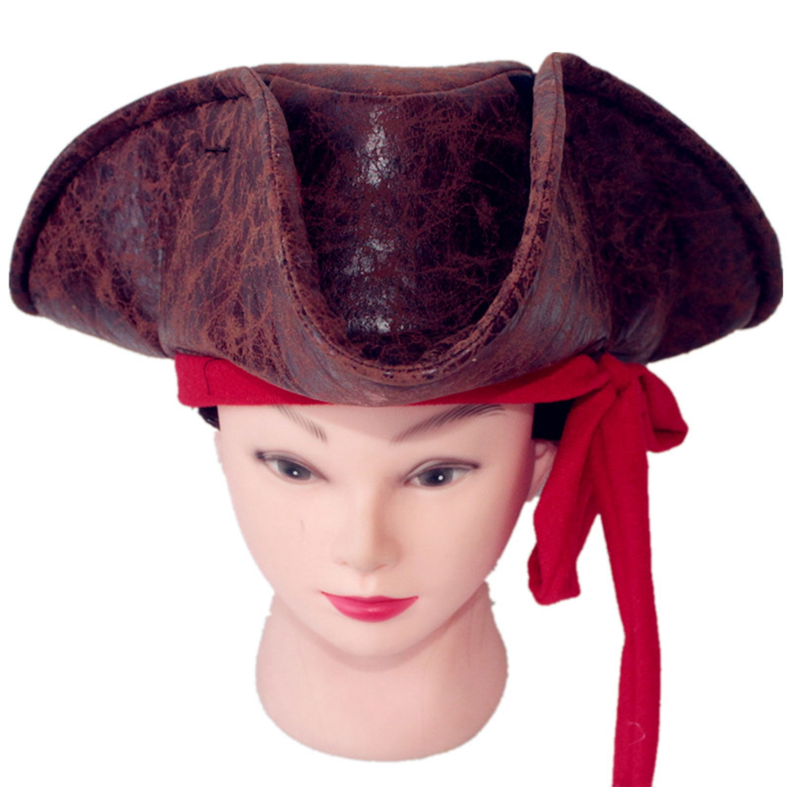 ZPAQI Cloth Leather Print Pirate Hats for Women Men Thickened Fabric ...