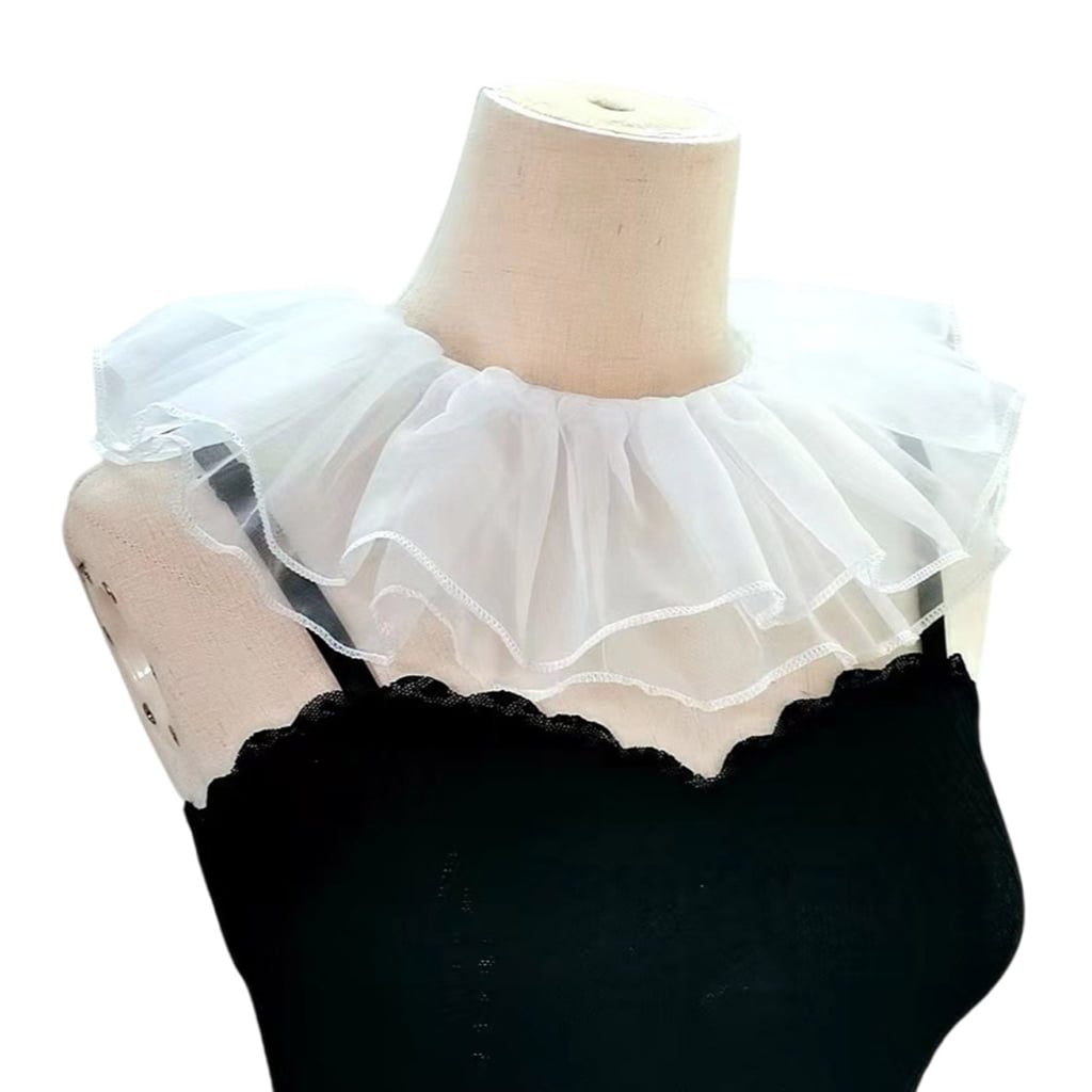ZPAQI Collar Choker Renaissance Ruffled Shawl Elizabethan Collar ...