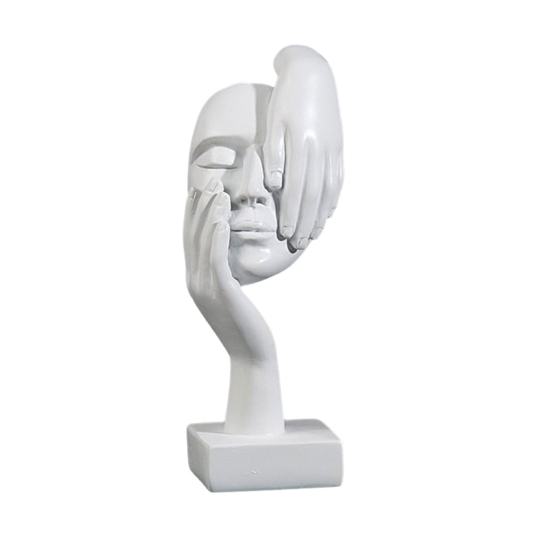 ZPAQI Contemporary White and Gold Woman Face Statue Sculpture for Home ...