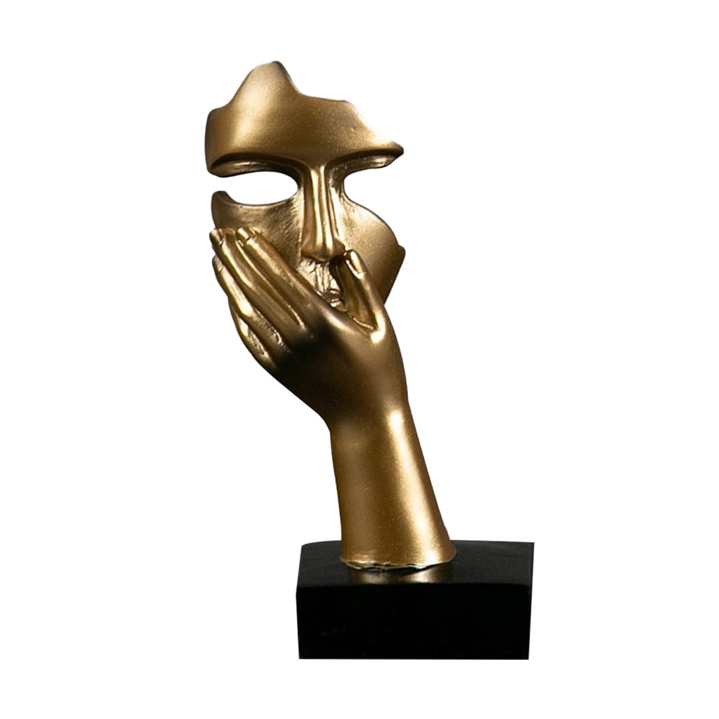 ZPAQI Contemporary White and Gold Woman Face Statue Sculpture for Home ...