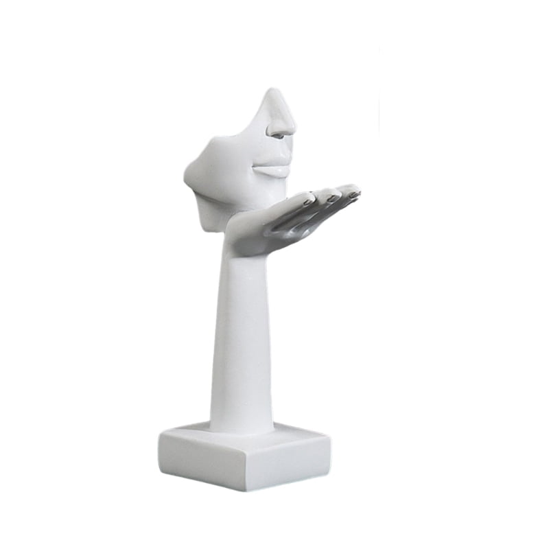 ZPAQI Contemporary White and Gold Woman Face Statue Sculpture for Home ...