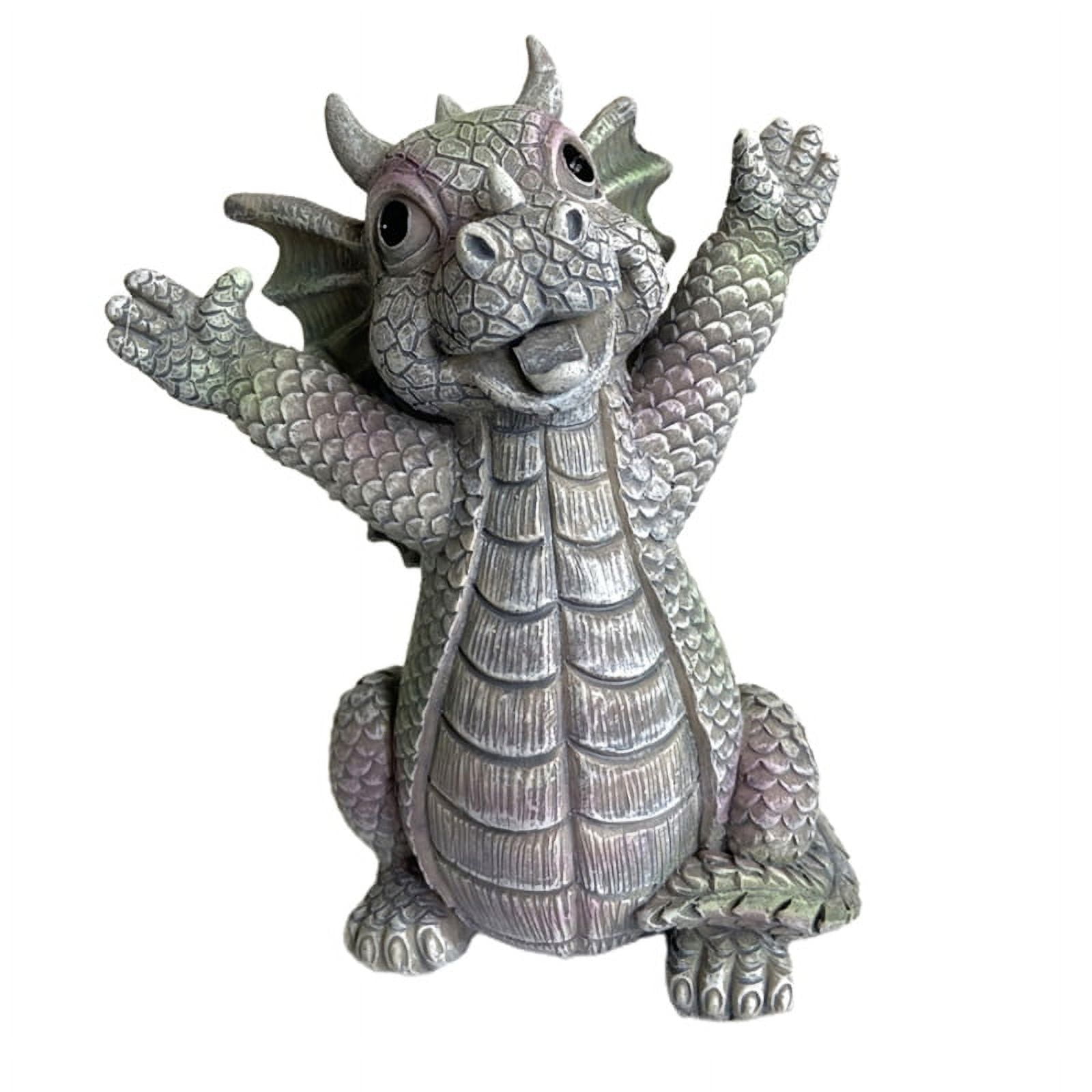 ZPAQI Cute Baby Dragon Statue Garden Ornament Art Resin Craft Loong ...