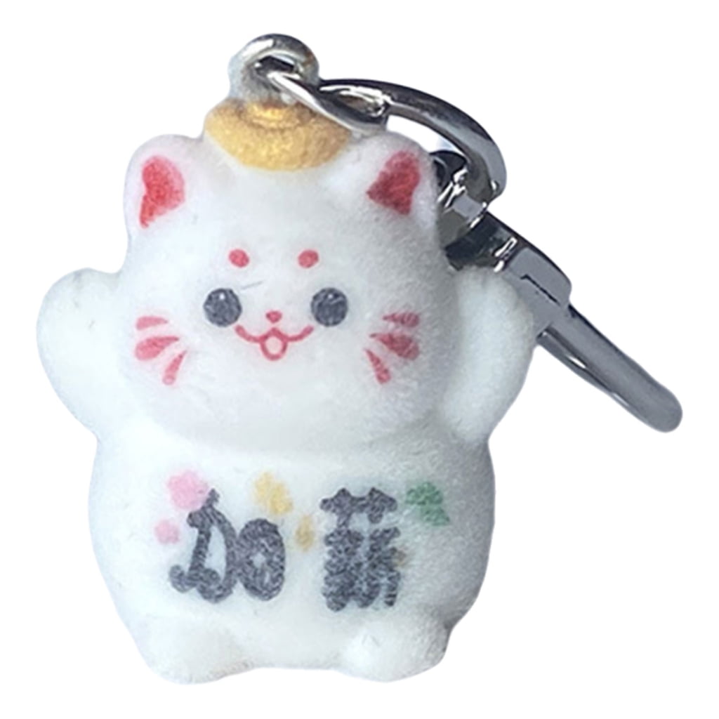 ZPAQI Cute Feline Plush Key Ring Cat Doll Car Key Accessory Lover ...