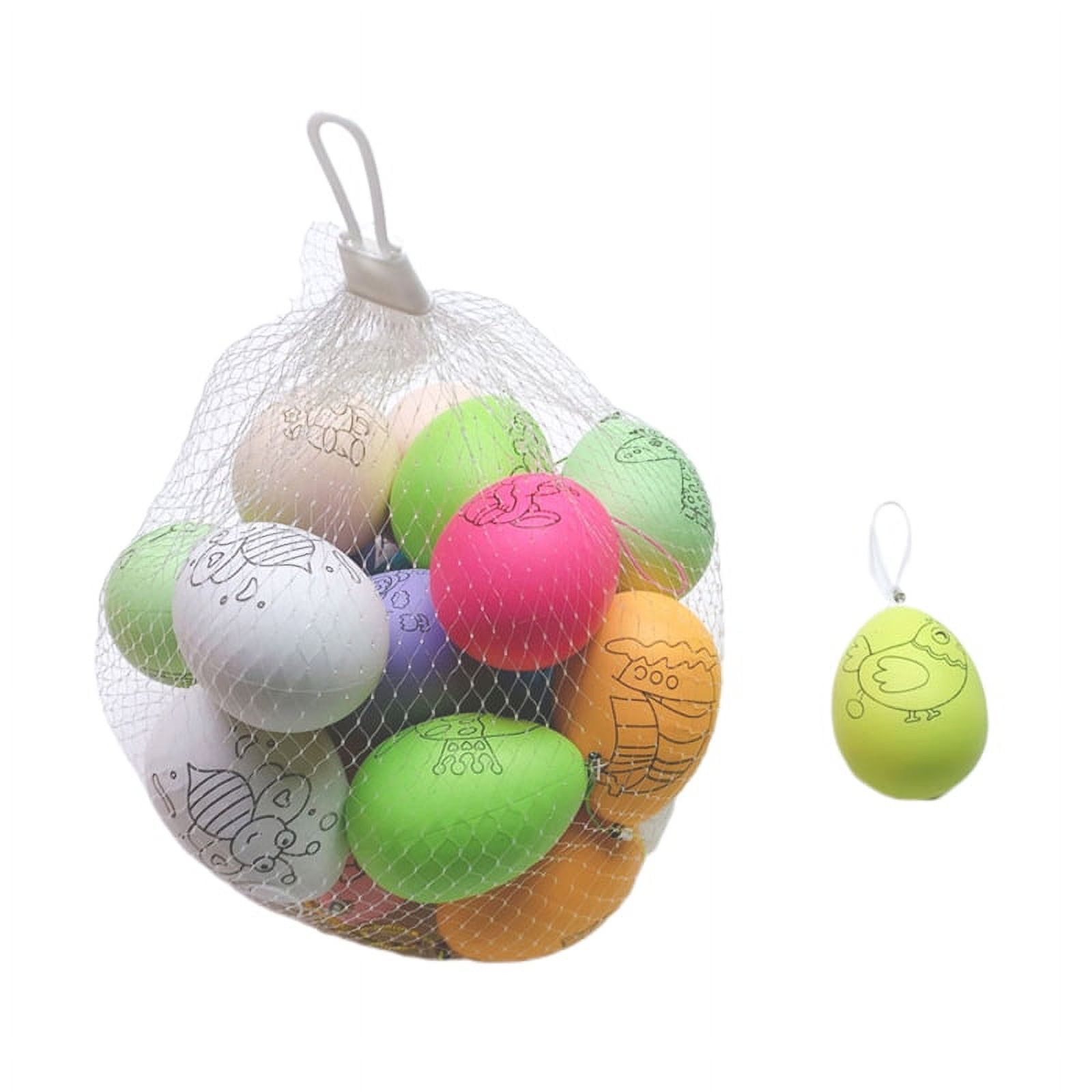 ZPAQI DIY Plastic Easter Egg Kit 20 Pcs Handmade Color Painted Eggs ...