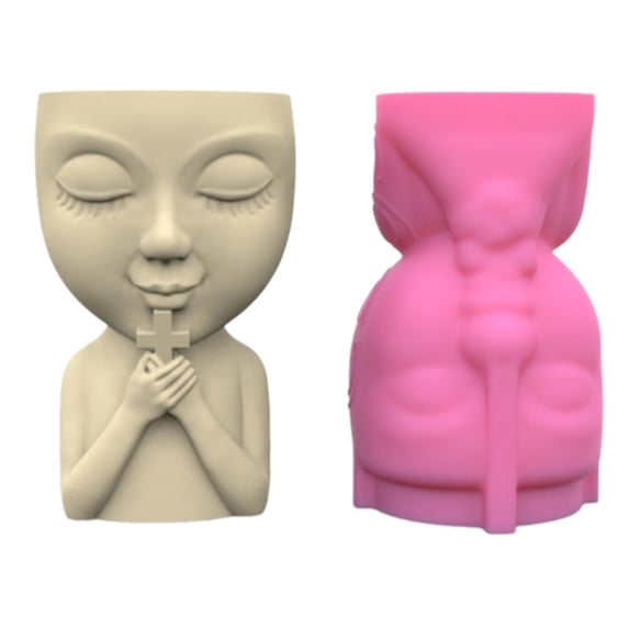 ZPAQI Doll Holds Cross Shaped Pen Holder Moulds for Succulent ...