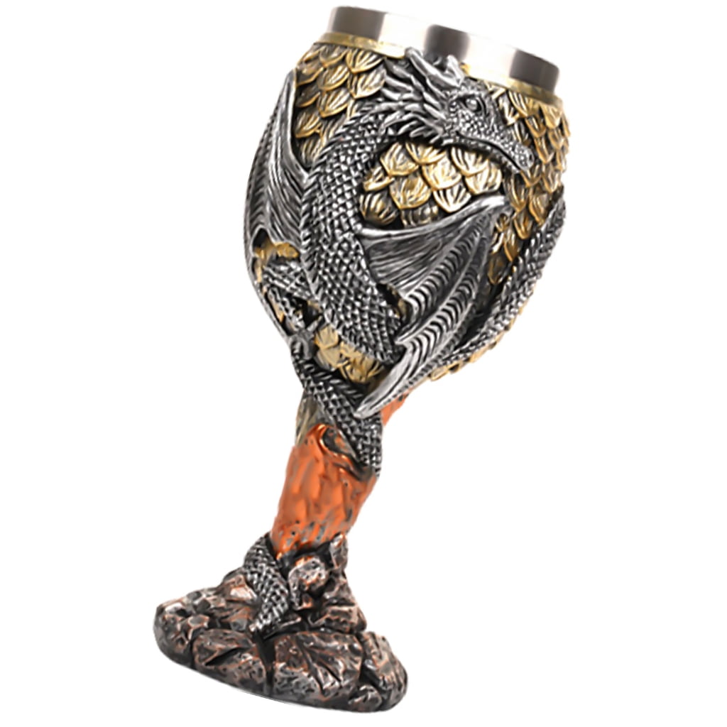 ZPAQI Dragon Wine Glass Goblet,Resin High Stem Wine Drinking Cup ...