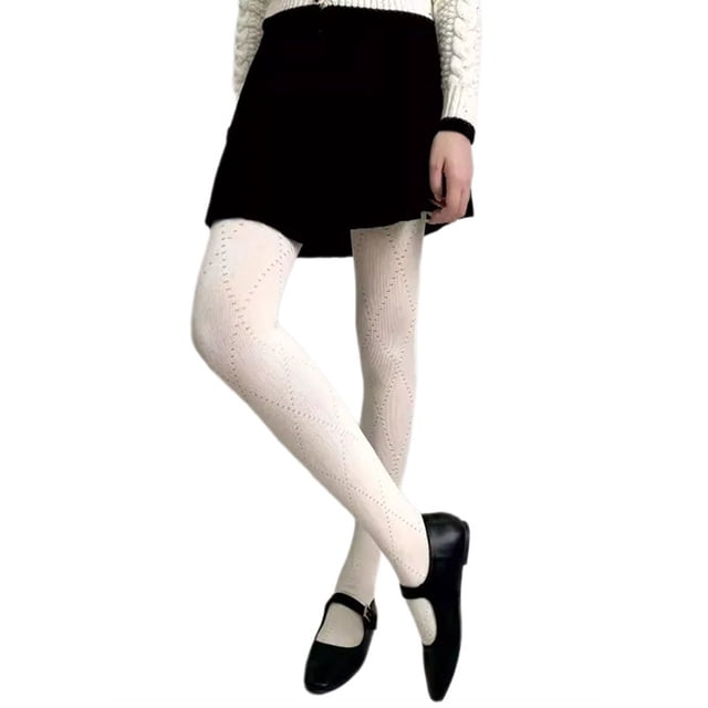 ZPAQI Elegant Plaids Pattern Cotton Tights Opaque Stretch Pantyhose ...