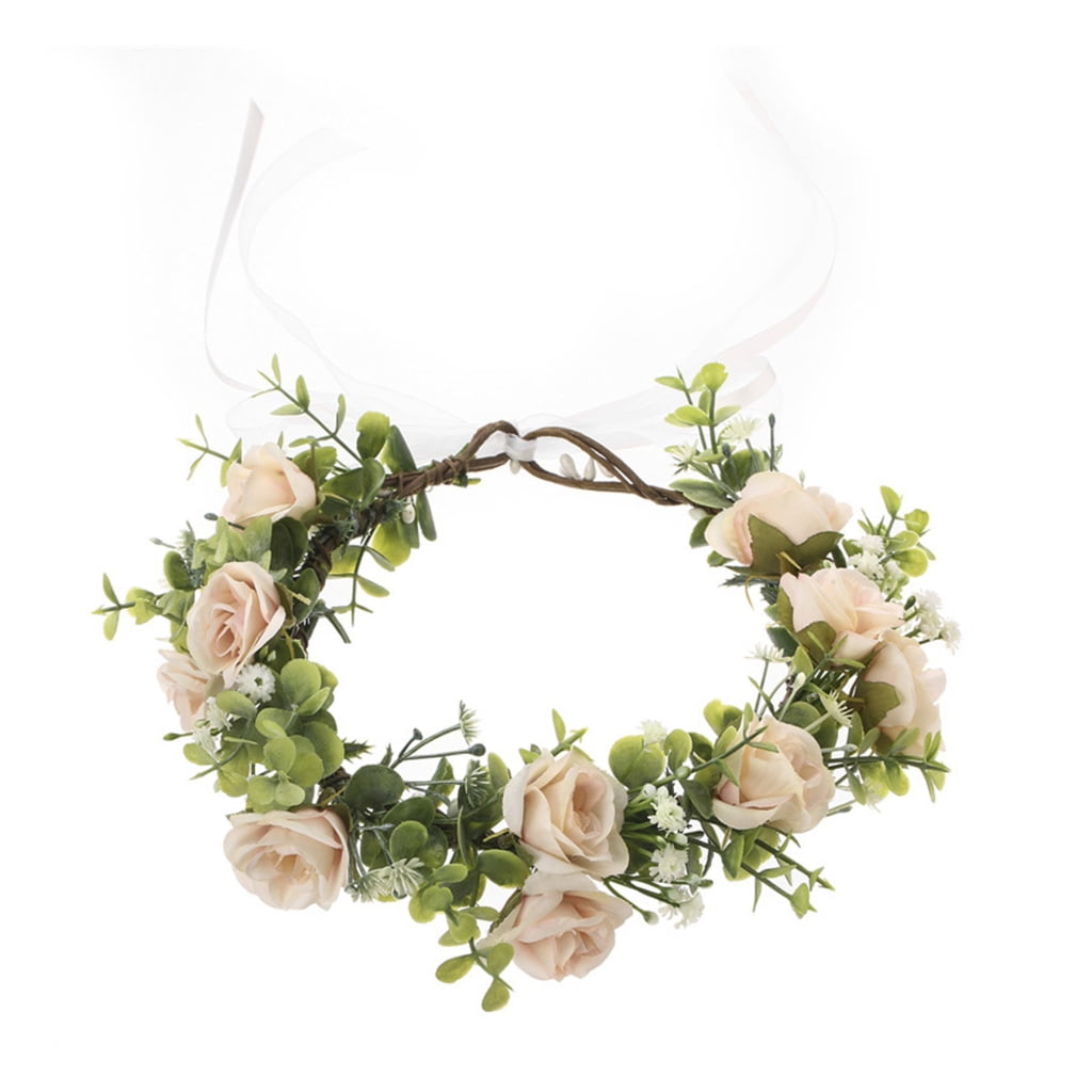 ZPAQI Flower Wreath Bride Headbands Music Festival Flower Headbands ...