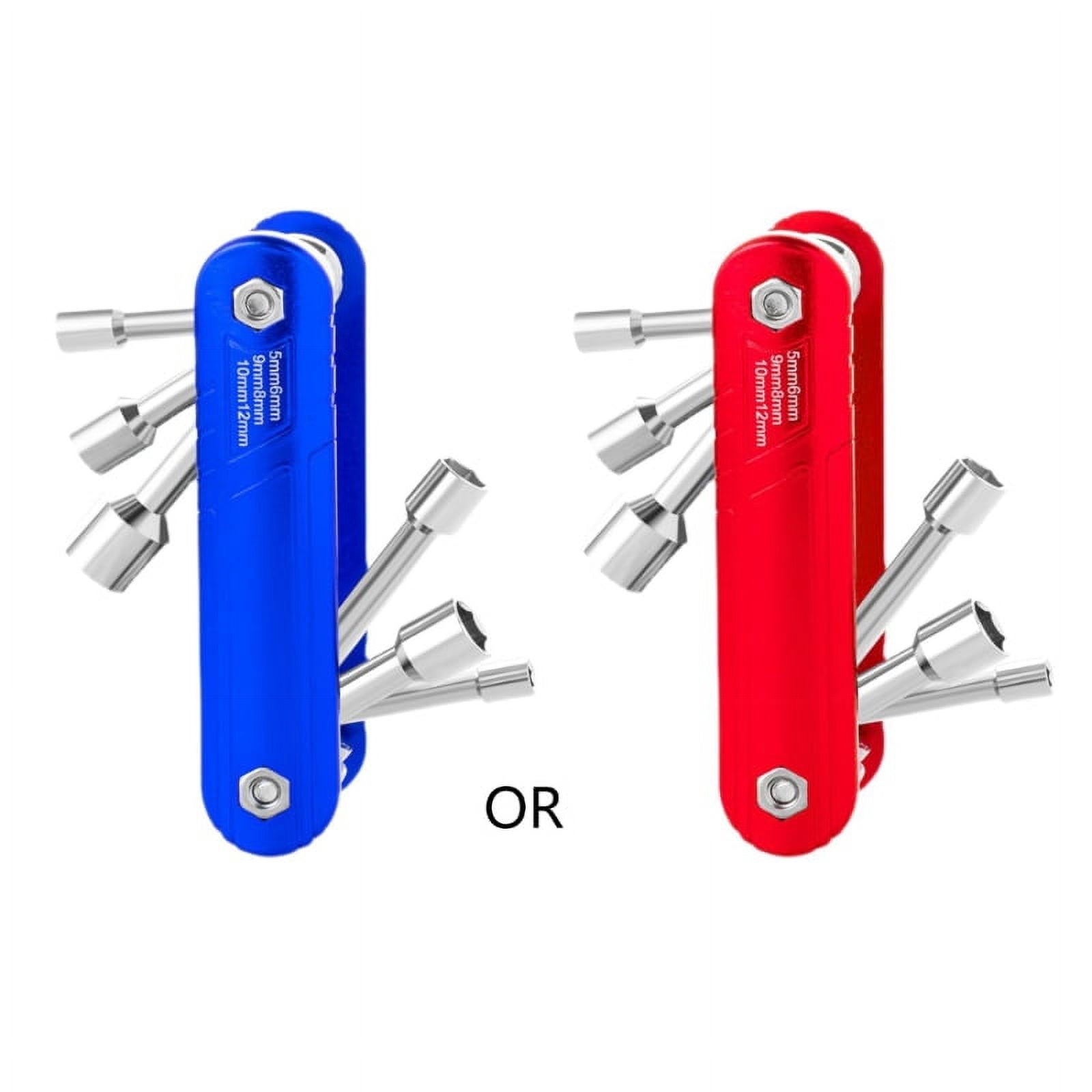 ZPAQI Folding Hex Wrench Metal Metric Wrench Set Hexagonal Wrenches 5/6 ...