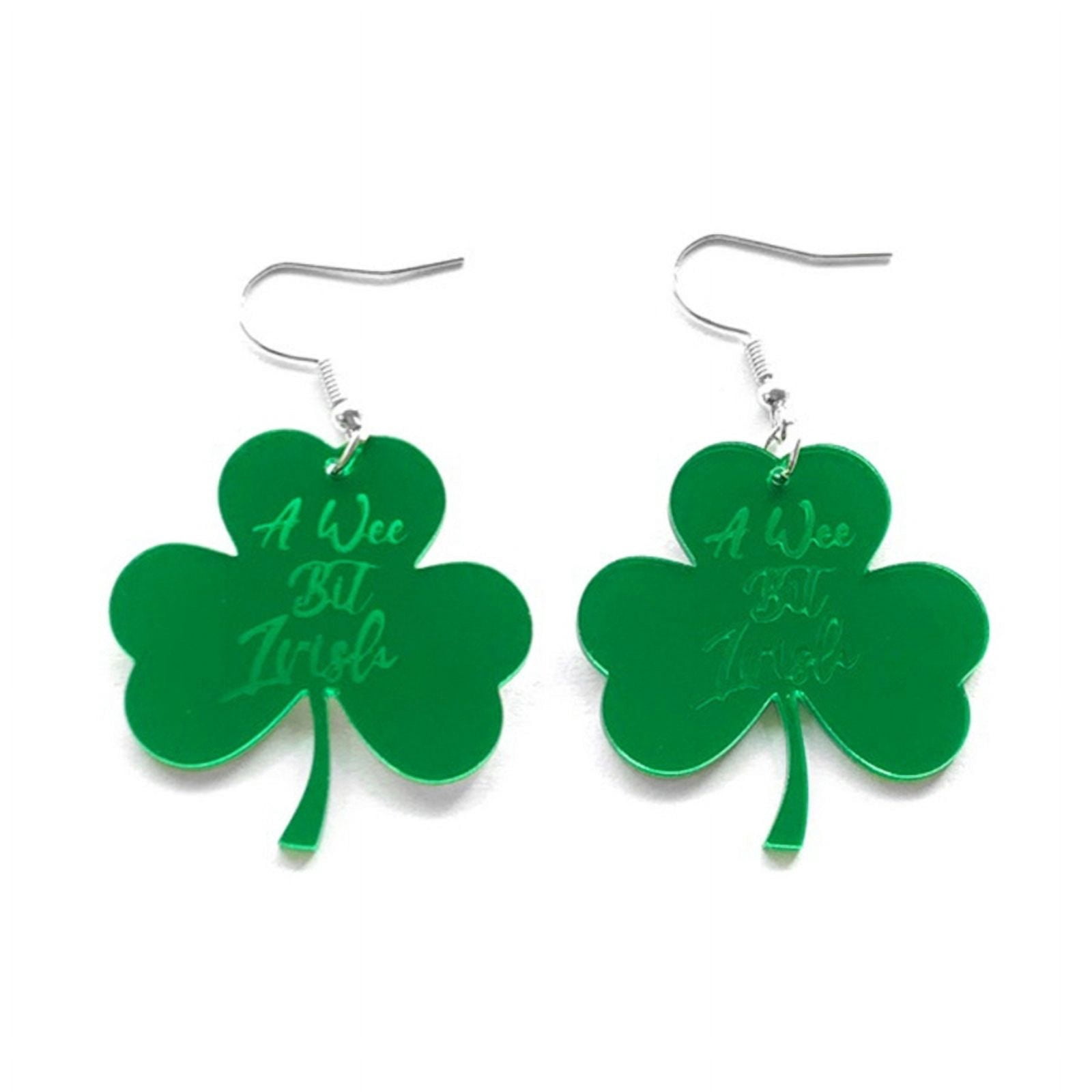 ZPAQI Four-leaf Clover Drop Dangle Earrings Acrylic Grass Leaf Earrings ...