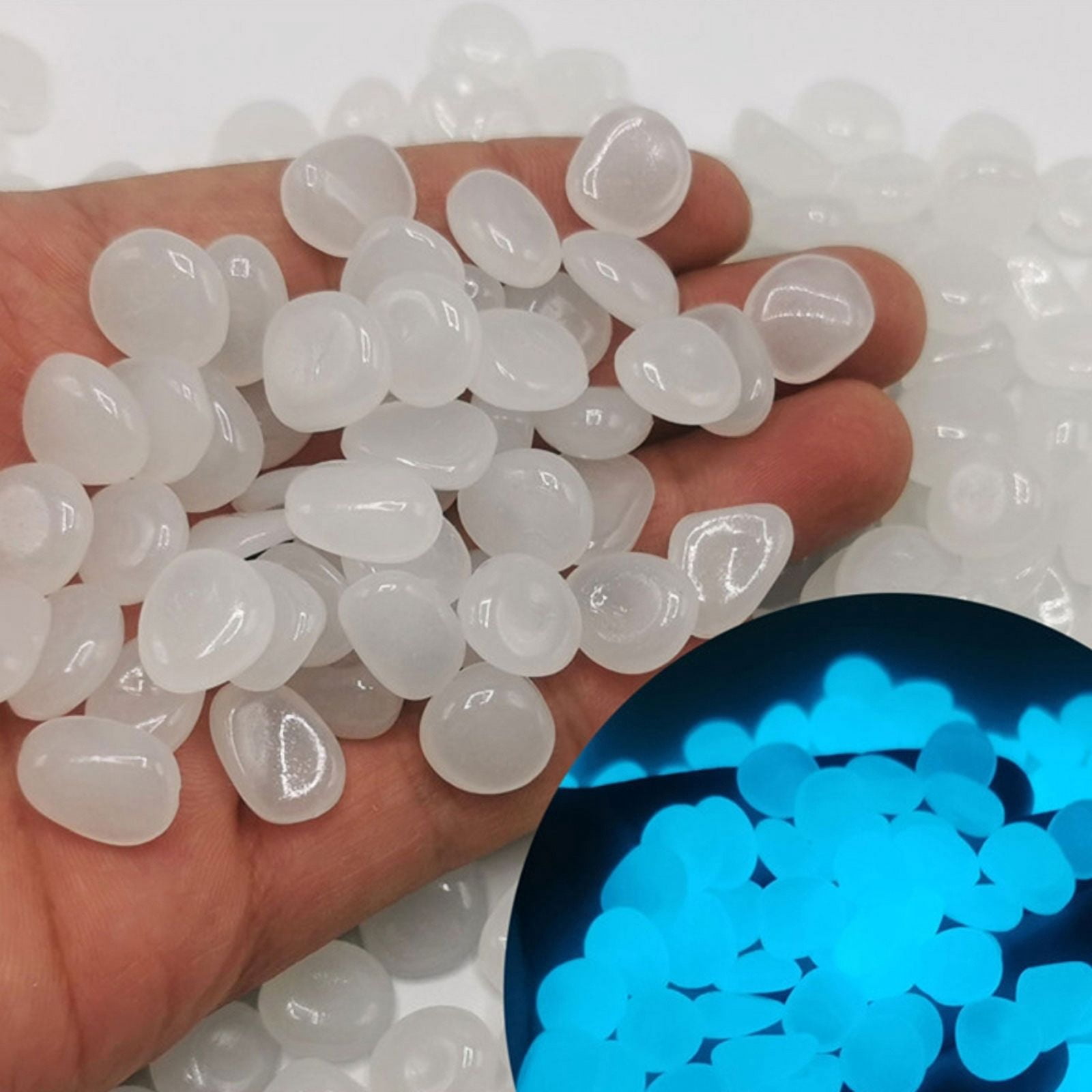 ZPAQI Garden Decoration Outdoor Luminous Stones Pebbles Aquarium ...