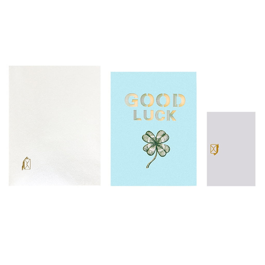 ZPAQI Good Luck Popup Greetings Card 3D Clovers Popup Cards with ...