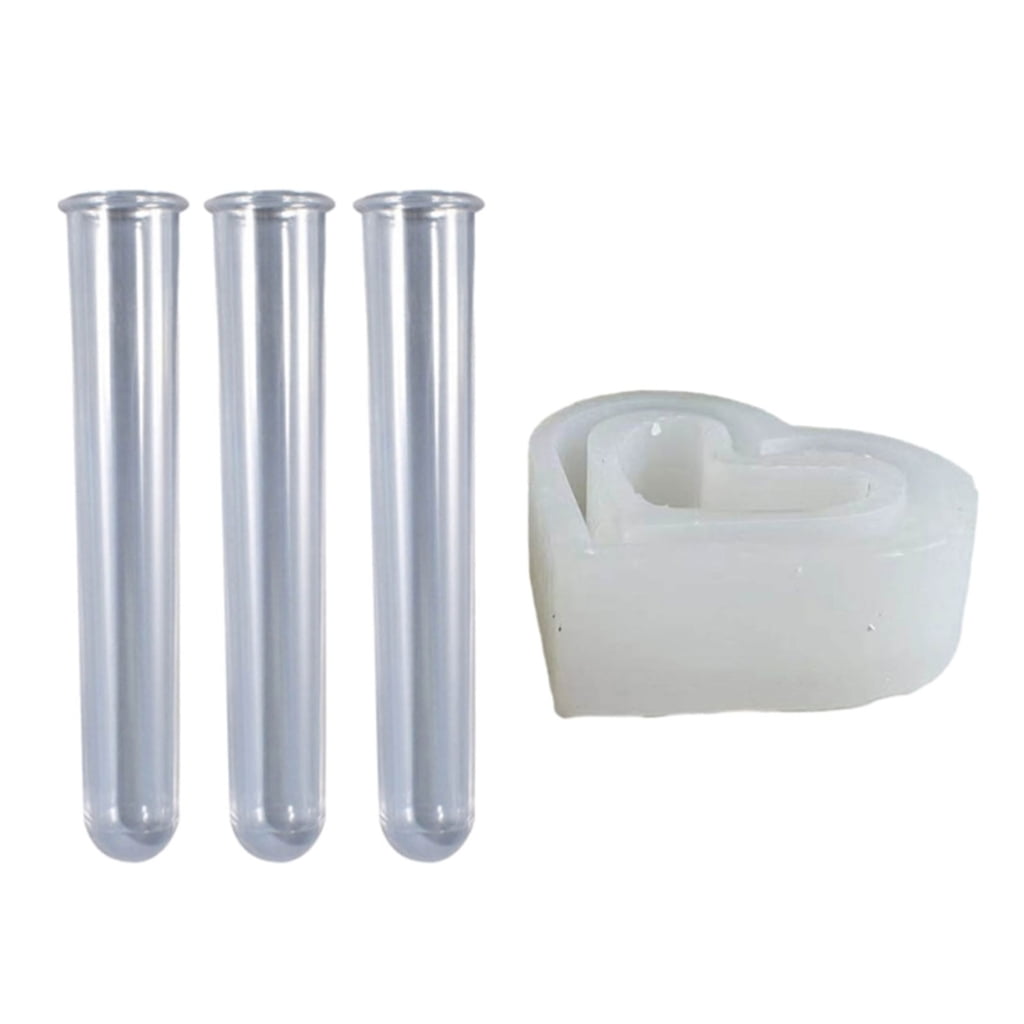 ZPAQI Heart Silicones Molds with Test Tube for Plant Tube Stand Table ...
