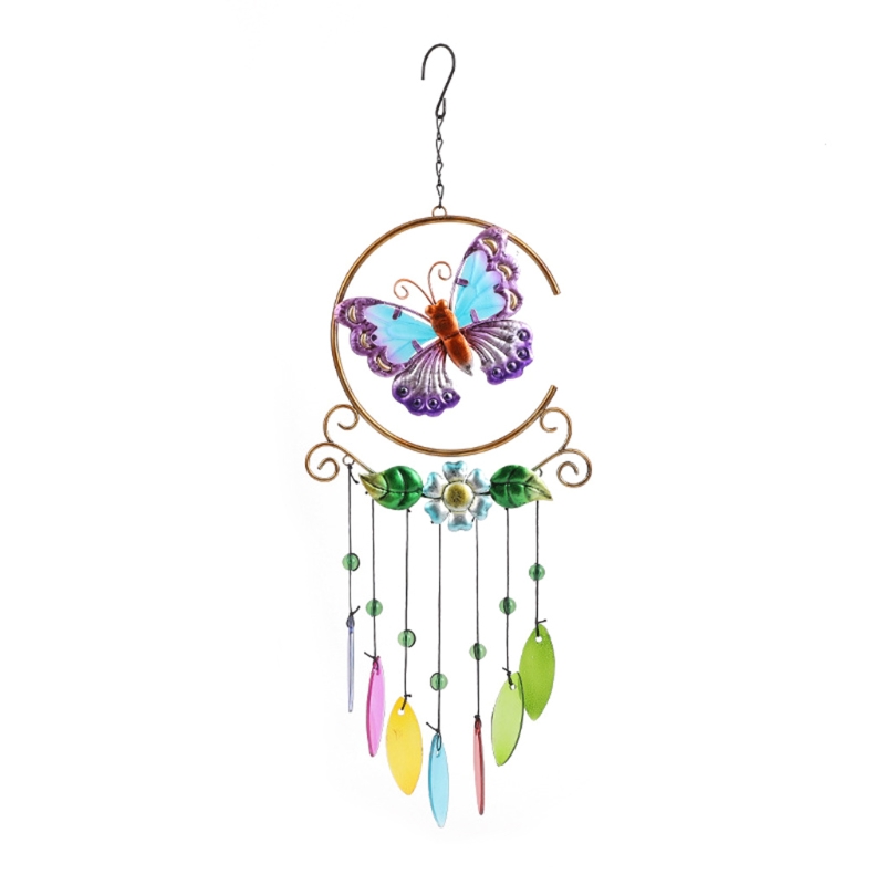 ZPAQI Indoor Outdoor Metal Wind Chimes 3D Dragonfly Painted Ornaments ...
