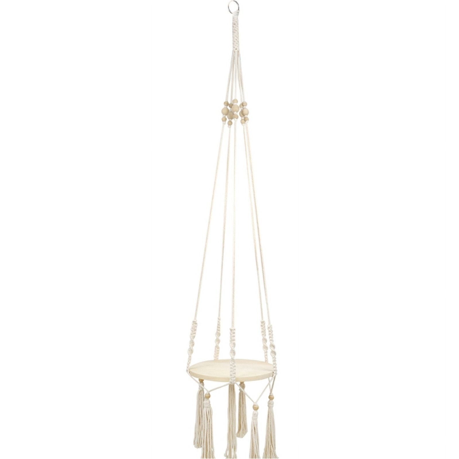 ZPAQI Macrame Plant Hangers with Plate Tray Tassels Wooden Beads ...