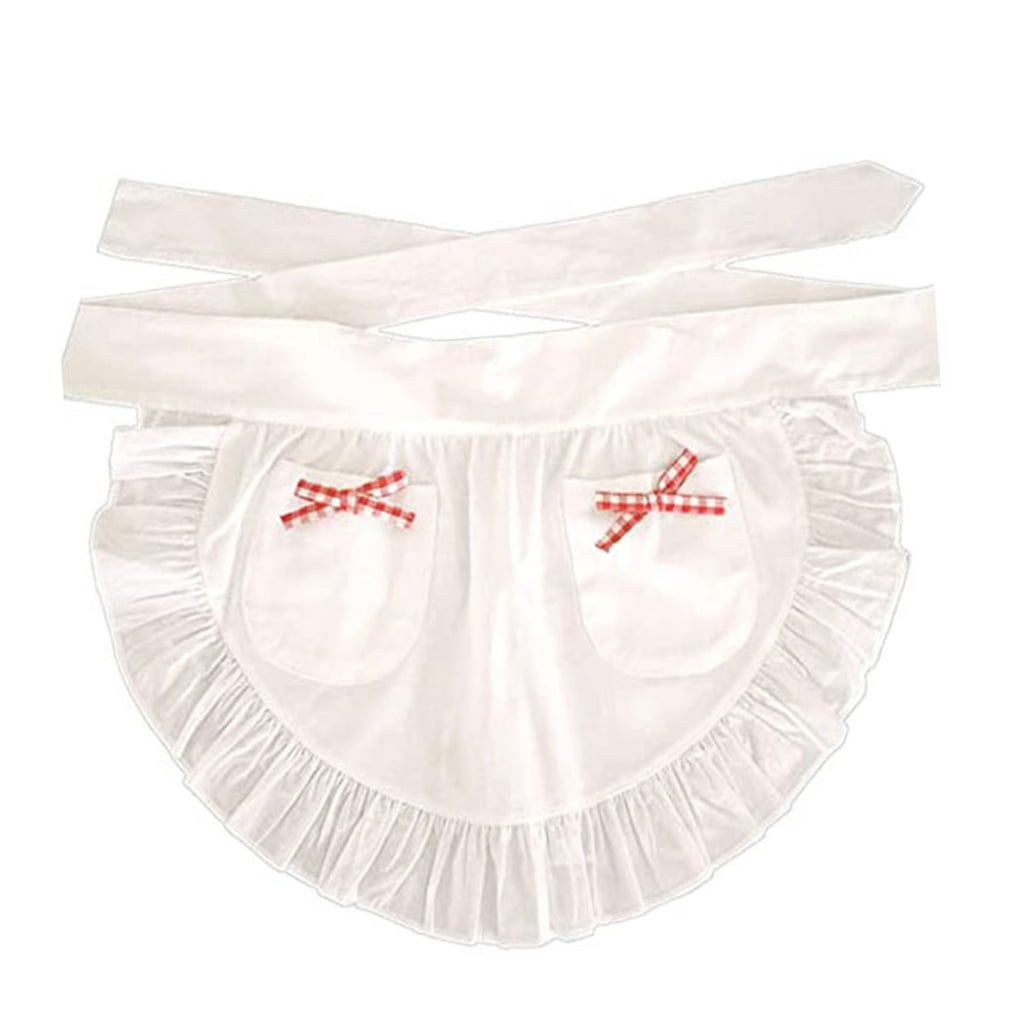 ZPAQI Maid Dress up Apron Half Apron Waitress Servant Apron Costume ...
