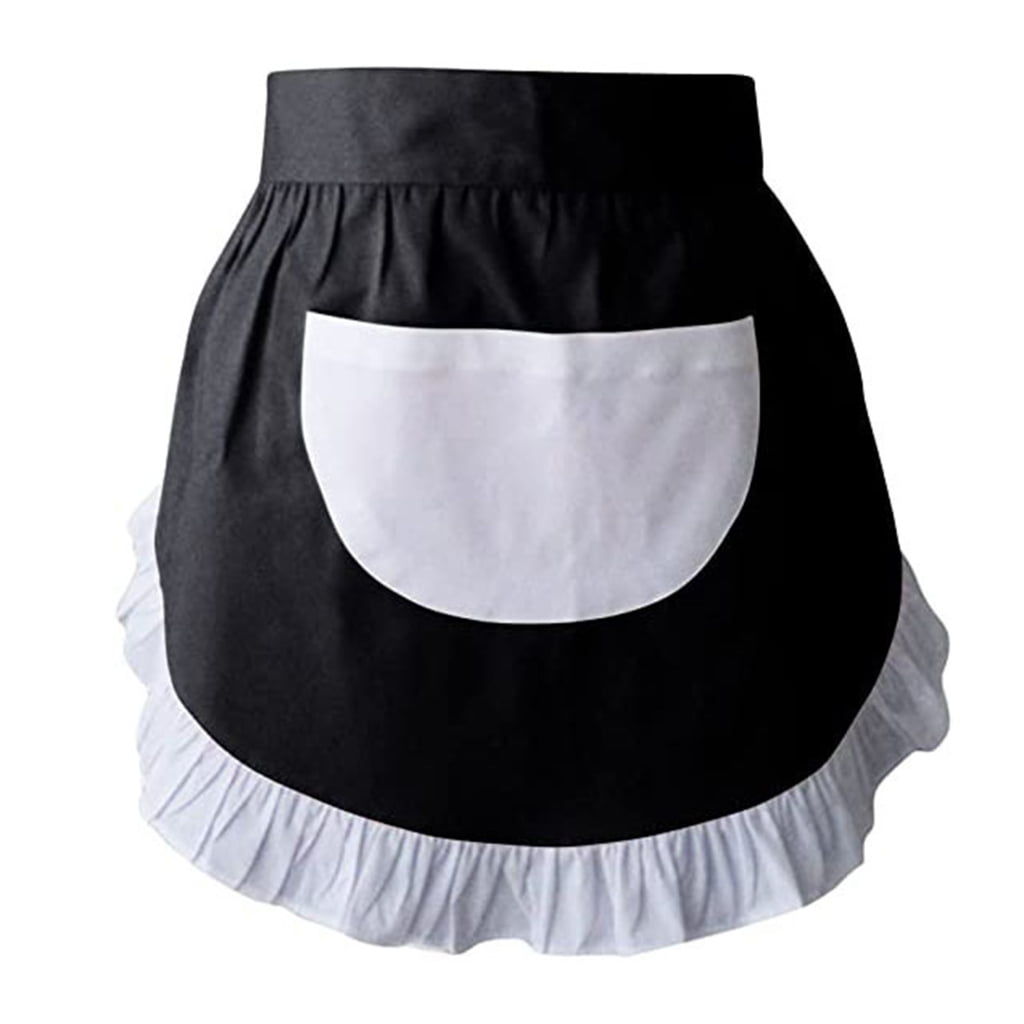 ZPAQI Maid Dress up Apron Half Apron Waitress Servant Apron Costume ...