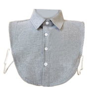 Mens Office Detachable Dickey Solid Color Button False Collar Lapel ...
