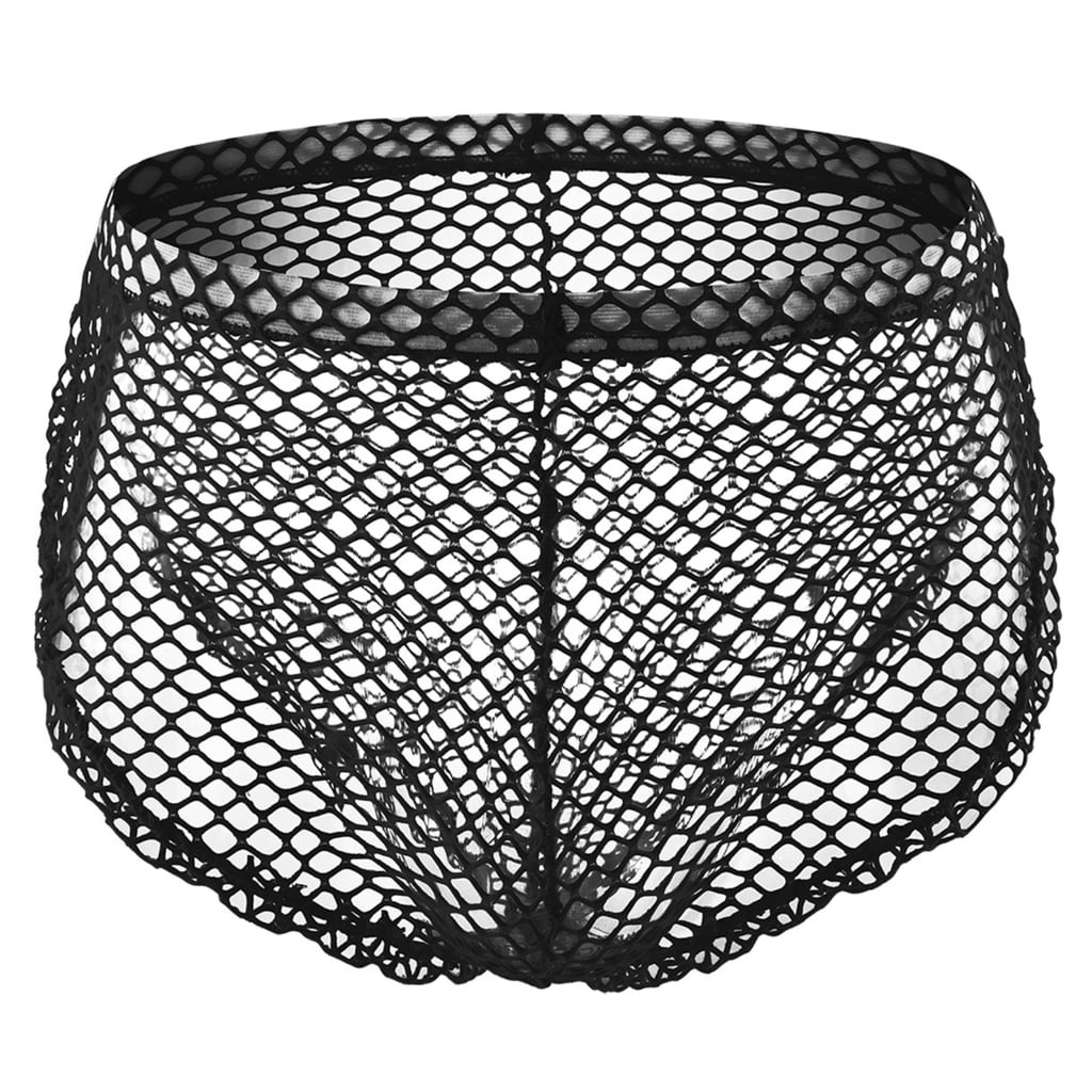 ZPAQI Men's Mesh Underwear with Side Slits Lingerie See Through Fishnet ...