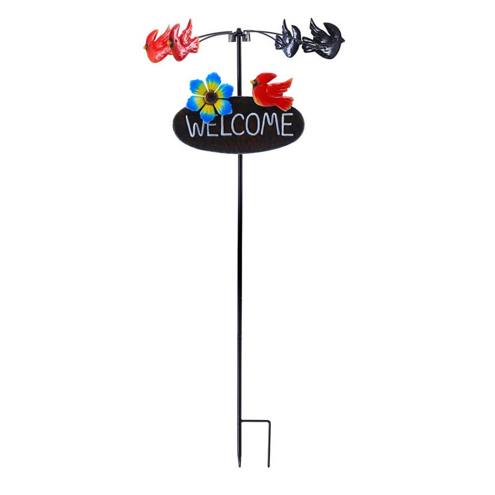 ZPAQI Metal Welcome Sign Bird for Butterfly Flower Wind Spinner ...