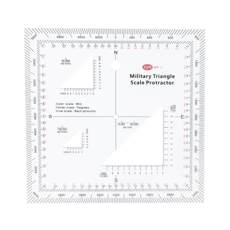 ZPAQI MilitaryProtractor MGRS Coordinate Scale TransparentTopographical ...