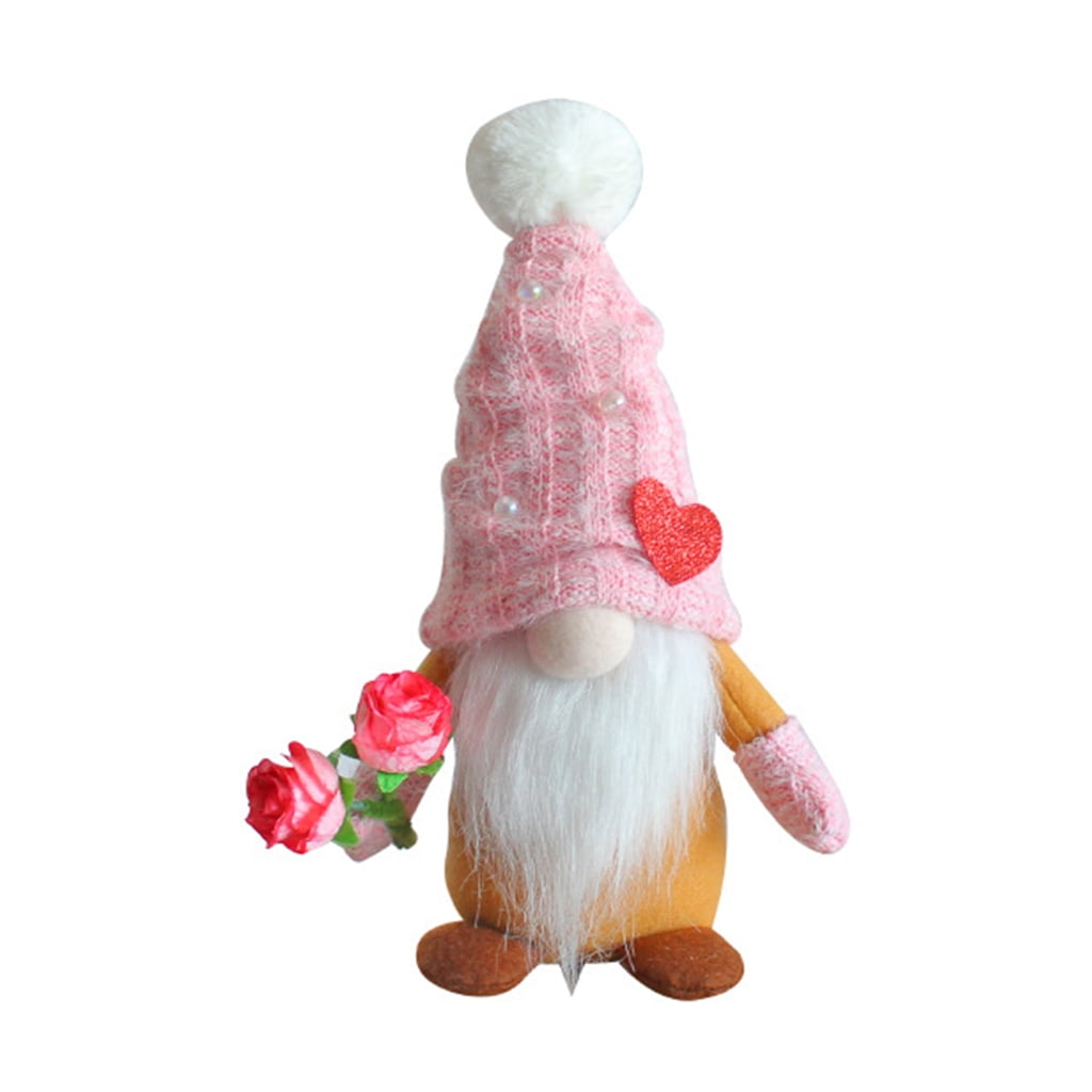 ZPAQI Mother's Day Gnomes Holding Flower Heart Faceless Doll Ornaments ...