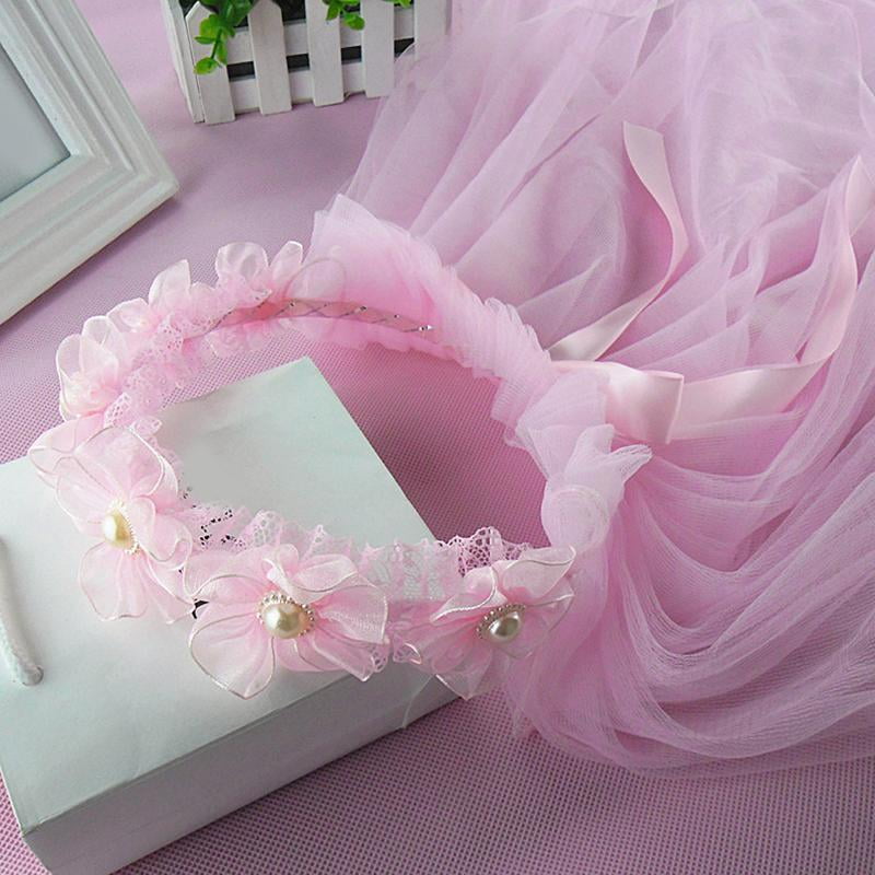 ZPAQI Multi Color Wedding Veil for Flower Girl with Pleated Flower ...