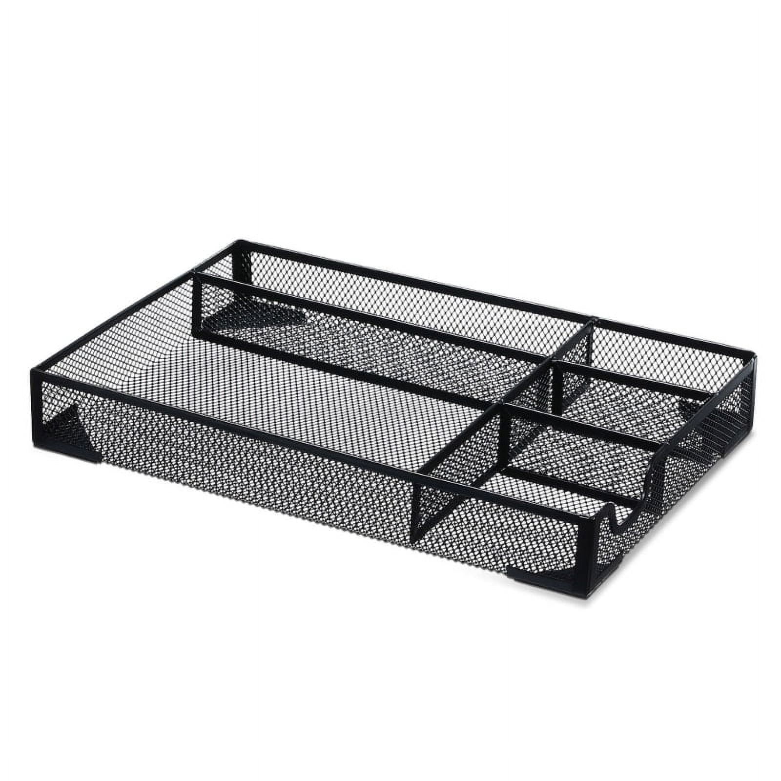 ZPAQI Officce Desk Drawer Organizer Metal Mesh Drawer, 5 Grid Multi-use ...