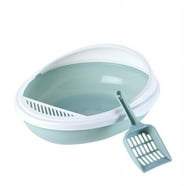 PrettyLitter Linnea Round Open Top Cat Litter Box with Non-Stick ...