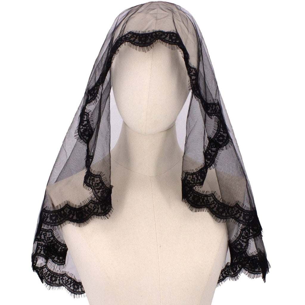 ZPAQI Party Black Veil Scary Costume Lace Veil for Bride Day of the ...