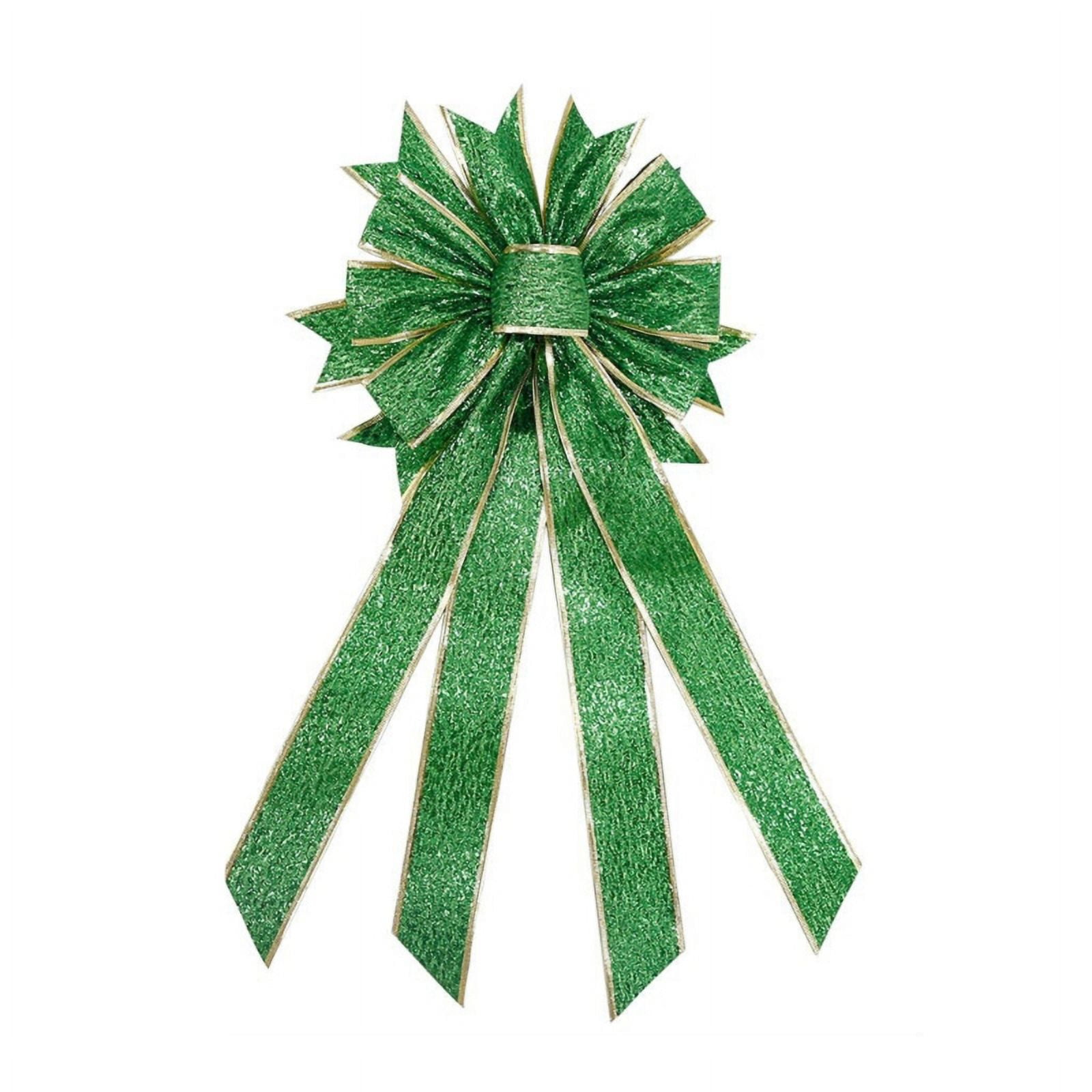 ZPAQI Patrick Day Wreath Bow Door Wall Decorations Large Green Glitter ...