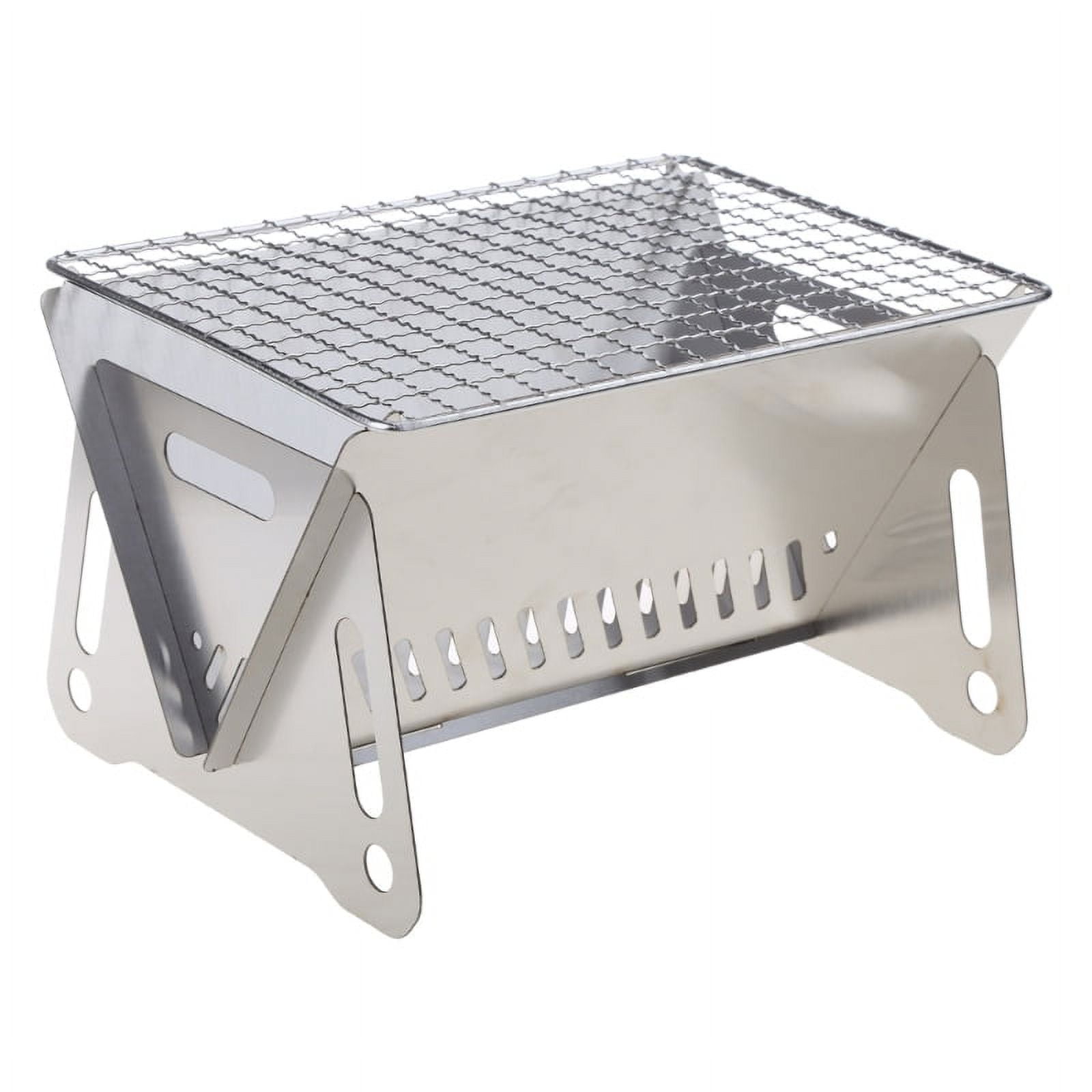 ZPAQI Portable Stainless BBQ Grill Charcoal Folding Card Grill Outdoor ...