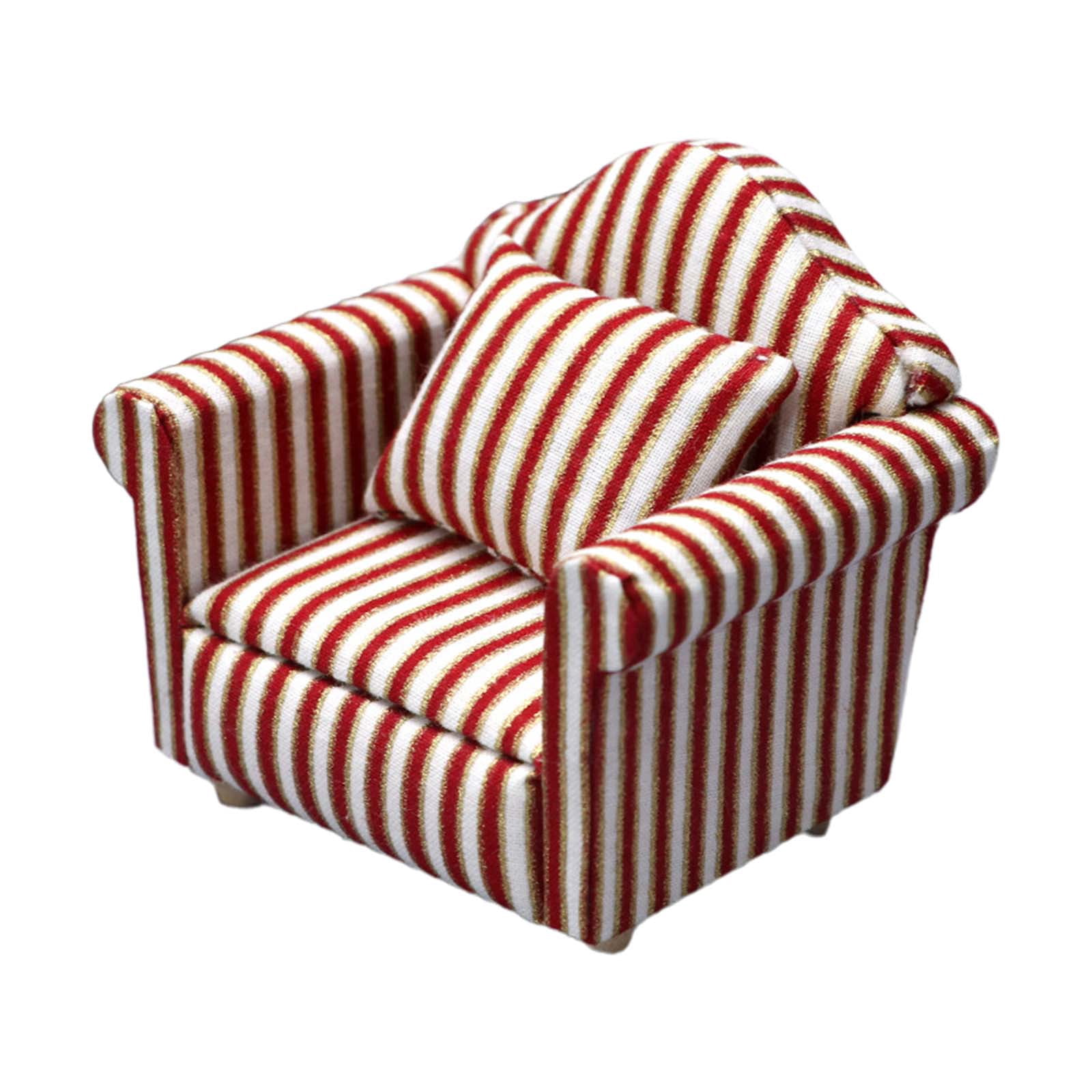 ZPAQI Realistic Mini Sofa Rural Floral Furniture Lounge Dollhouse Accs ...