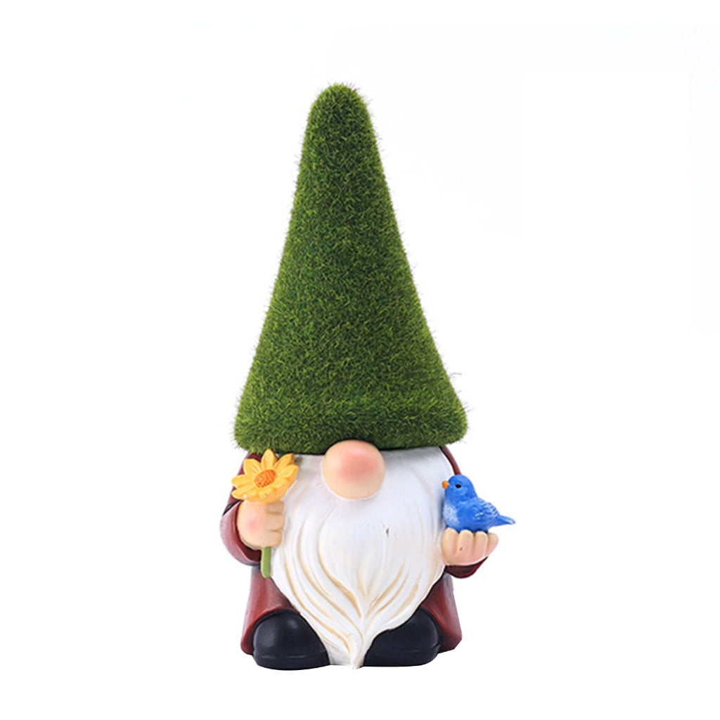 ZPAQI Resin Faceless Gnome Doll Figurines Garden Pygmy Flower Holding ...