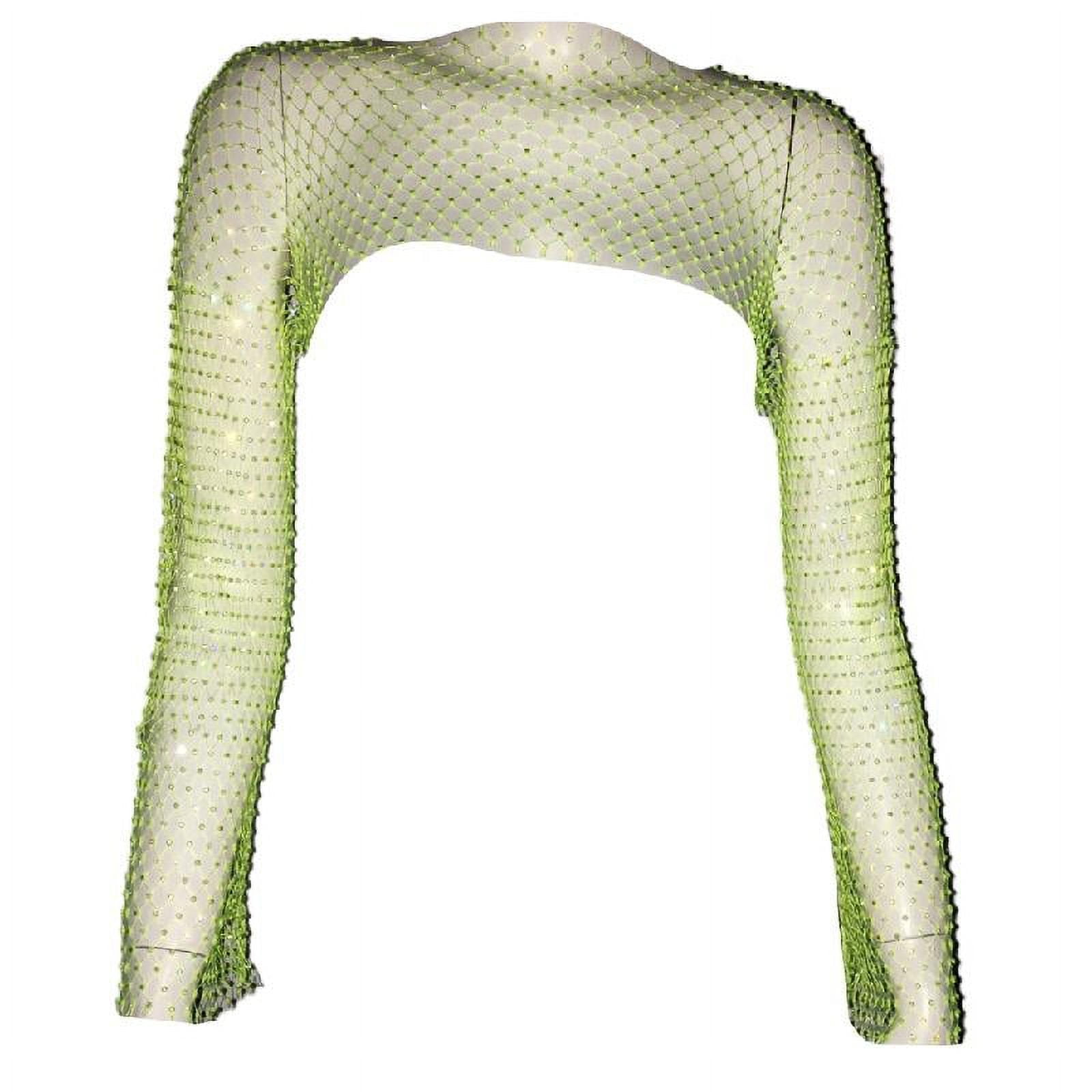 ZPAQI Rhinestones Fishnets Long Sleeve Shrug Boleros Nightclub Sheer ...