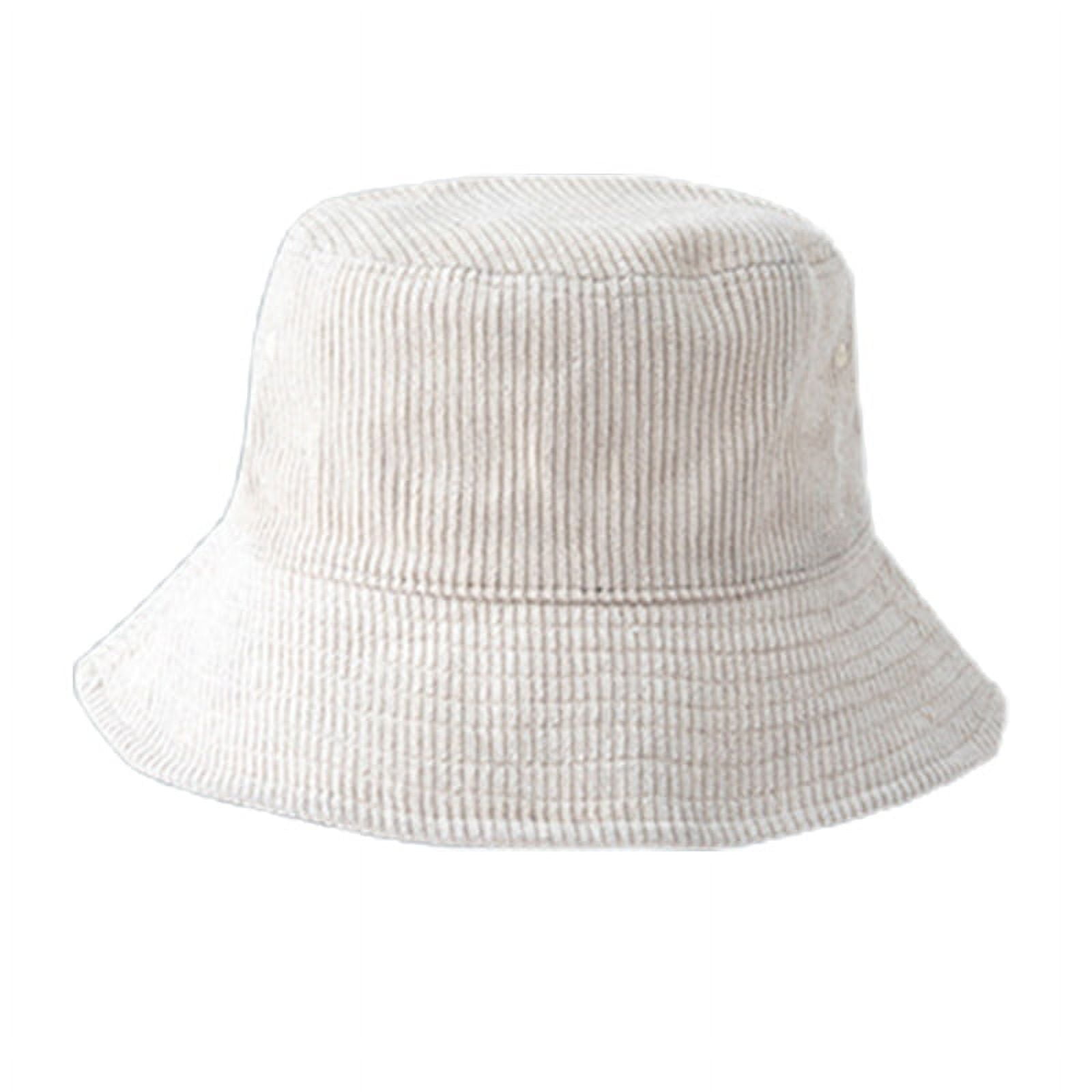 ZPAQI Ribbed Velvet Bucket Hat Beach Sun Hat Winter Travel Hip Hop ...