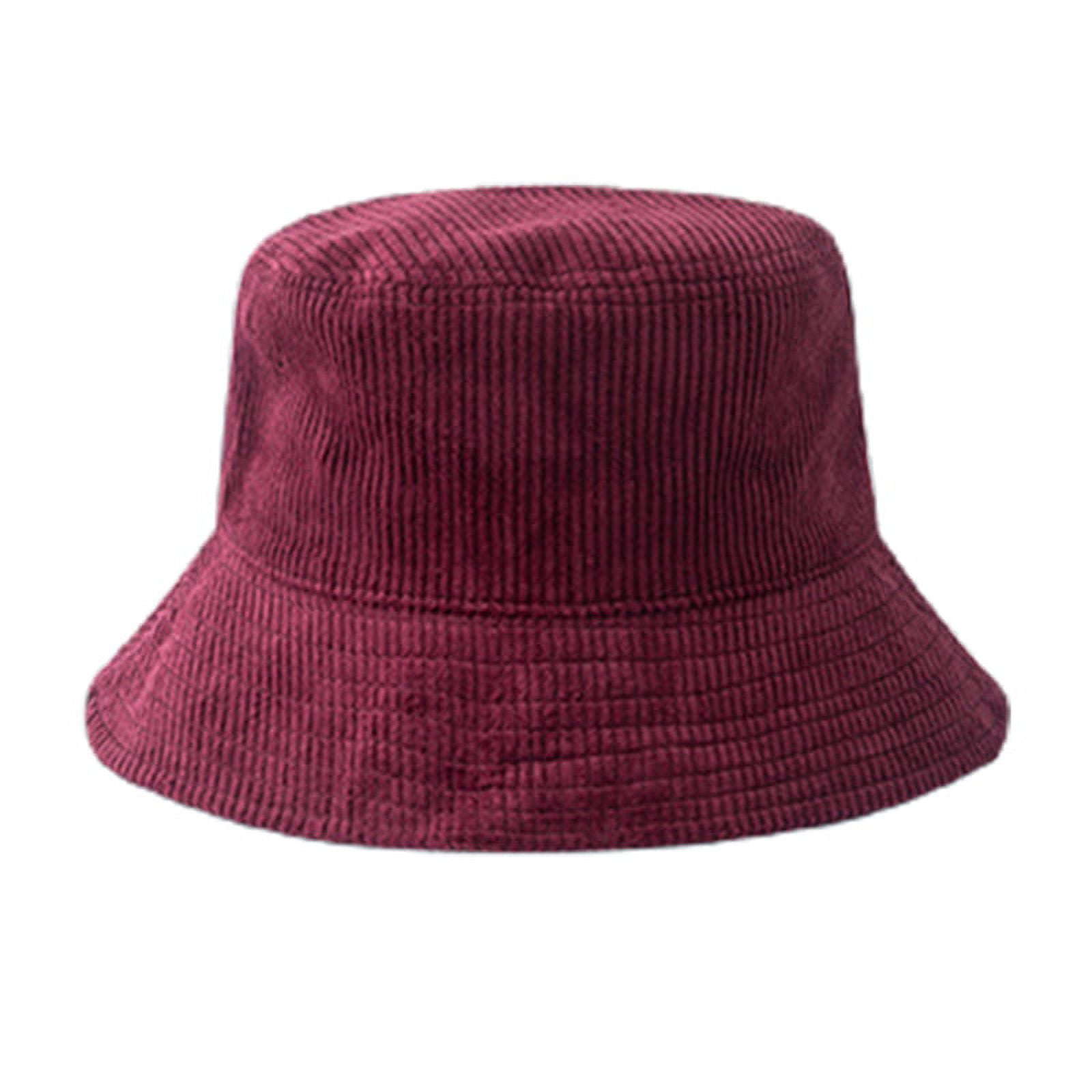 ZPAQI Ribbed Velvet Bucket Hat Beach Sun Hat Winter Travel Hip Hop ...