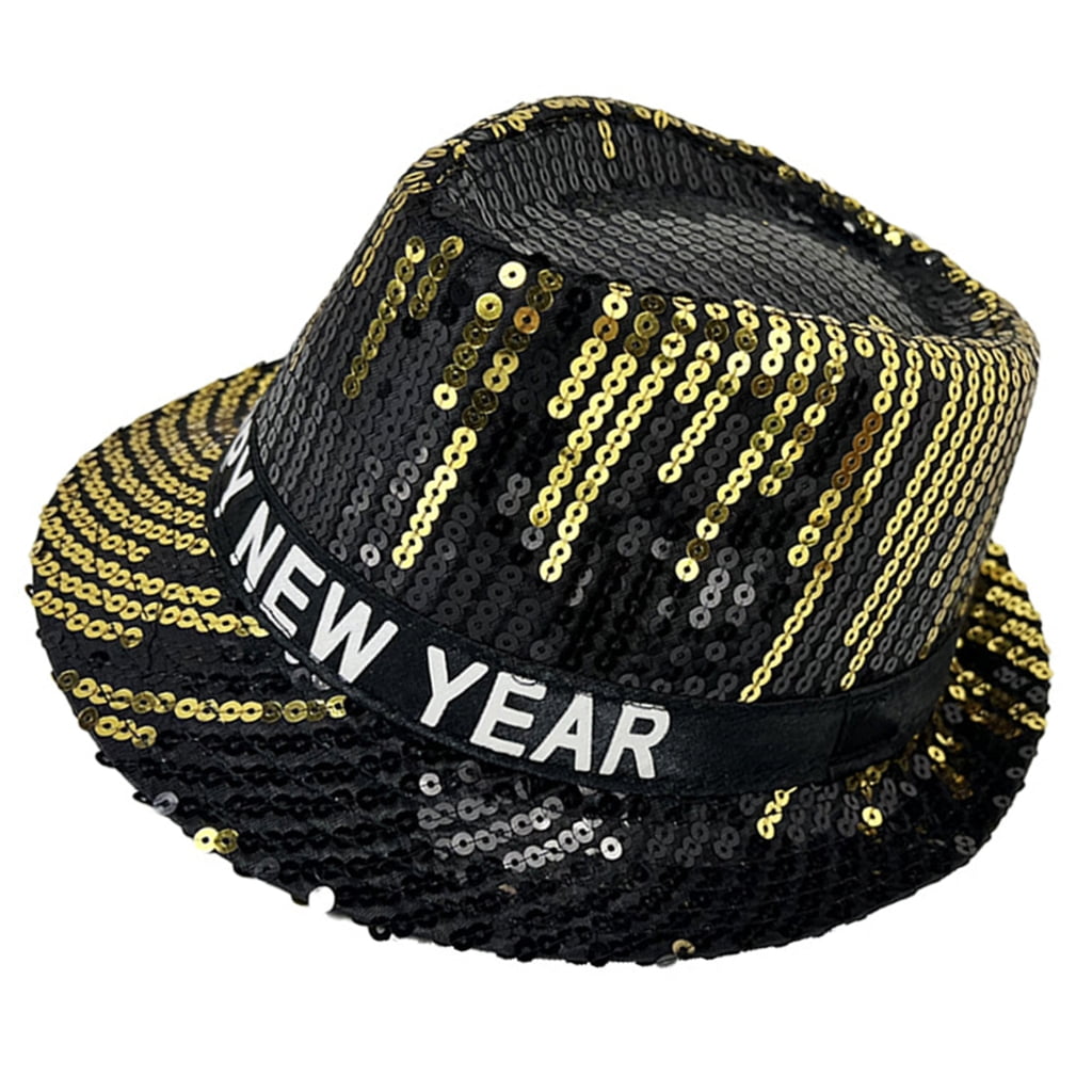 ZPAQI Sequined Hat Stage Performances Hat Dancing Hat New Year Eve ...