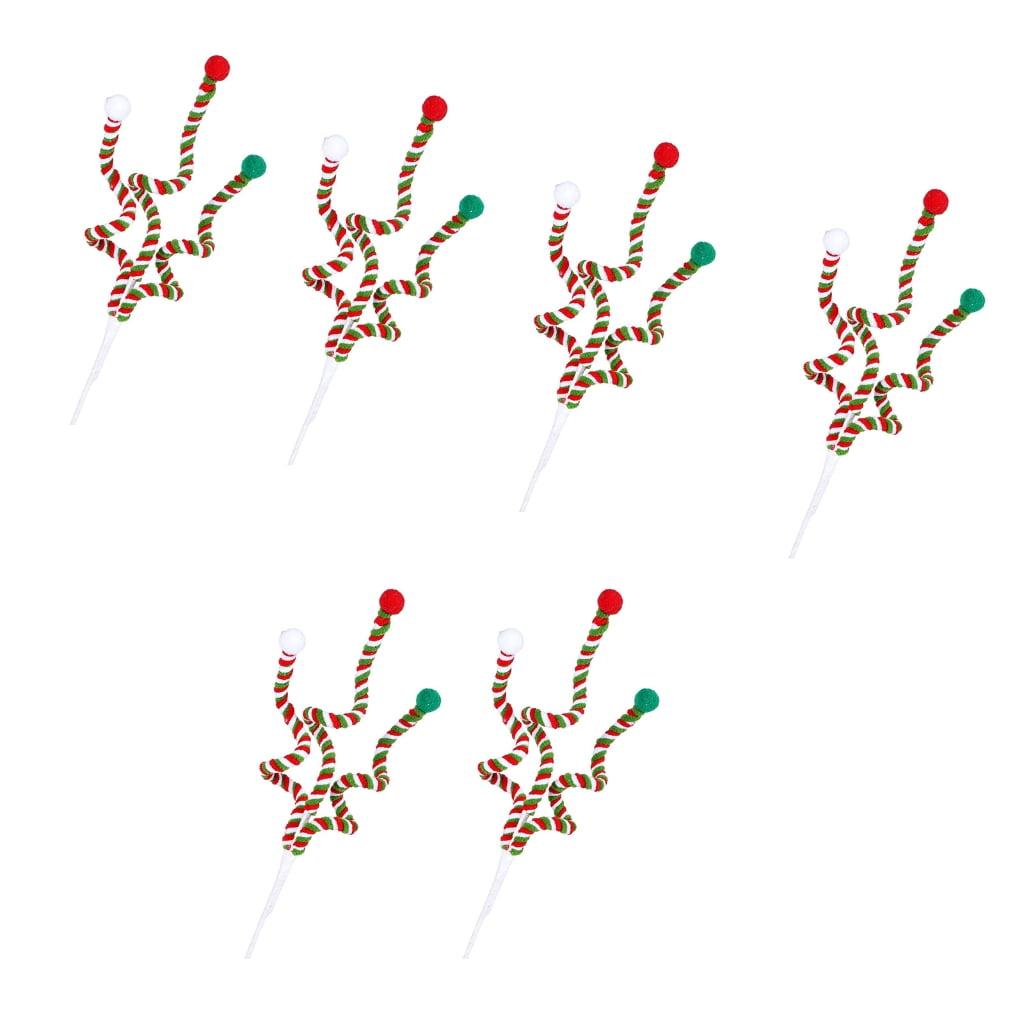ZPAQI Set of 6 Brightly Colored Christmas Bells Inserts Branch for ...