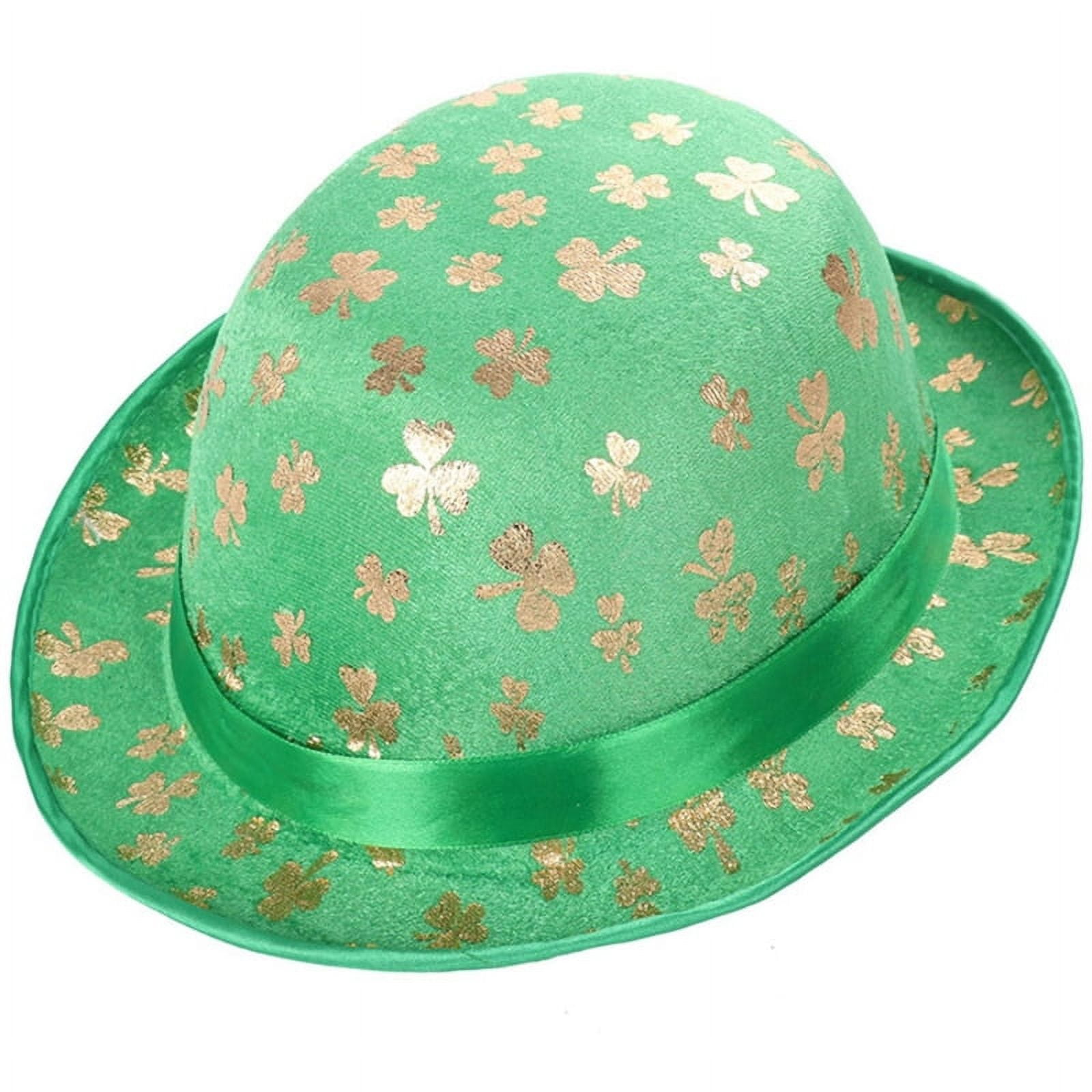 ZPAQI StPatrick Shamrock Cap Festival Party Props Fedora Hat Irish ...