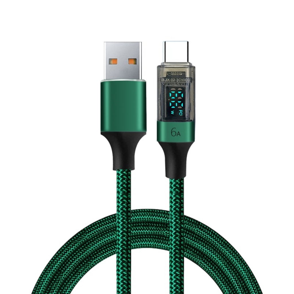 ZPAQI USB A to Type C Fast Charging Cable 66W LED Display for ...