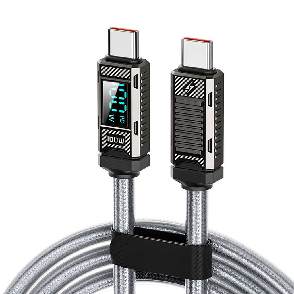 ZPAQI USB C To USB C Cable PD100W Fast Charging Cord LED Display Data ...