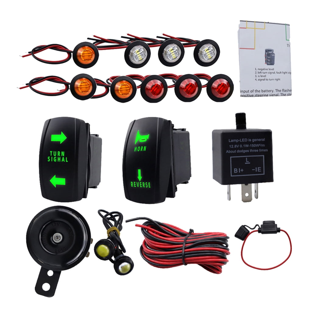 ZPAQI Universal ATV UTV Turn Signal Kits Completes Turn Signal set Plug ...
