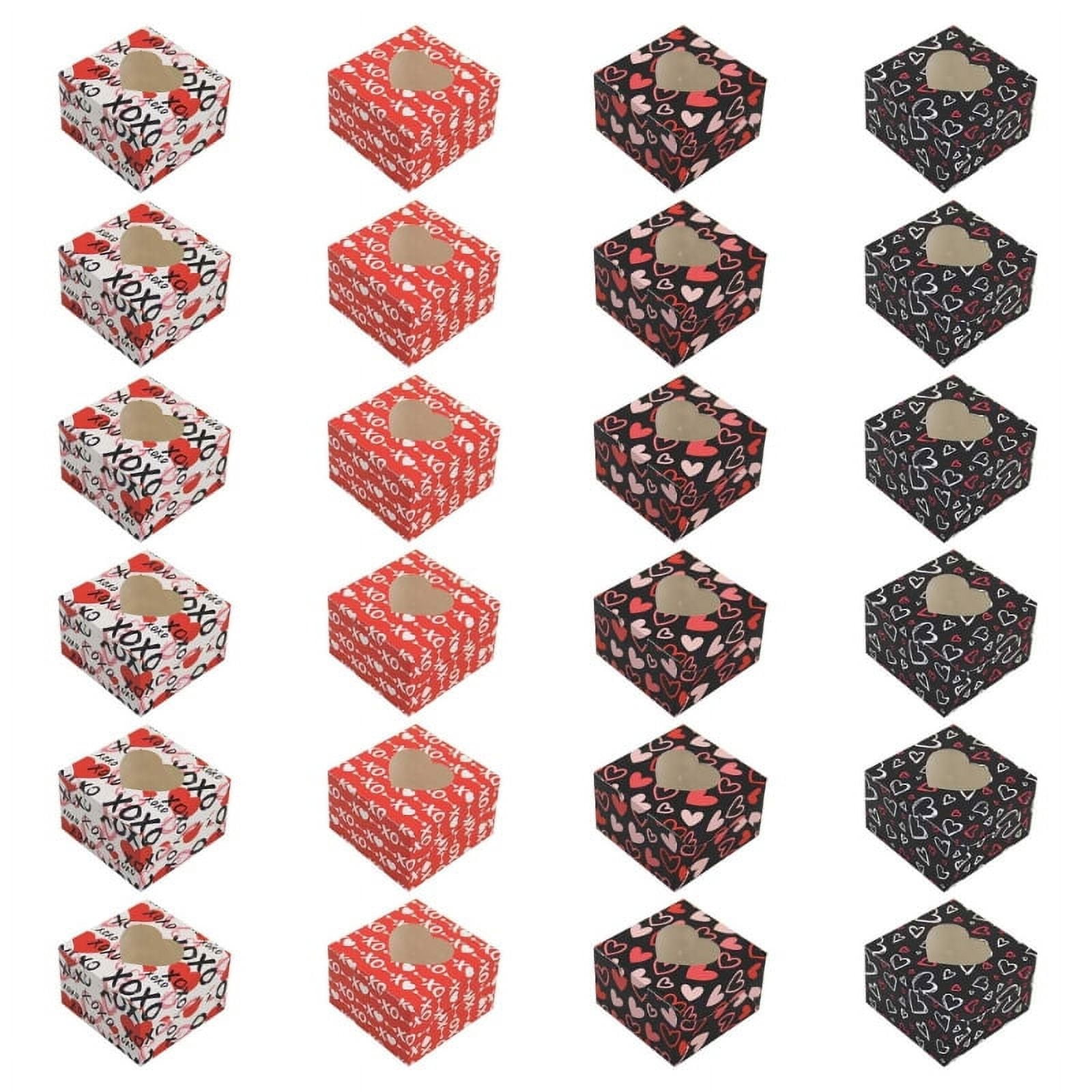 ZPAQI Valentine's Day Treat Boxes Heart Goody Box Cookie Holder Candy ...